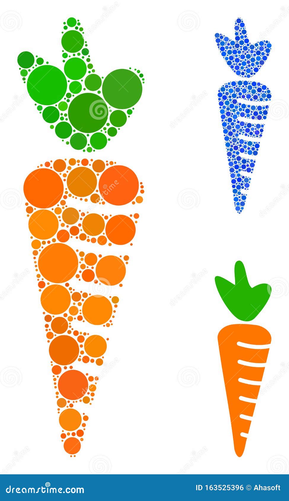Carrot Composition Icon of Round Dots Stock Illustration - Illustration ...