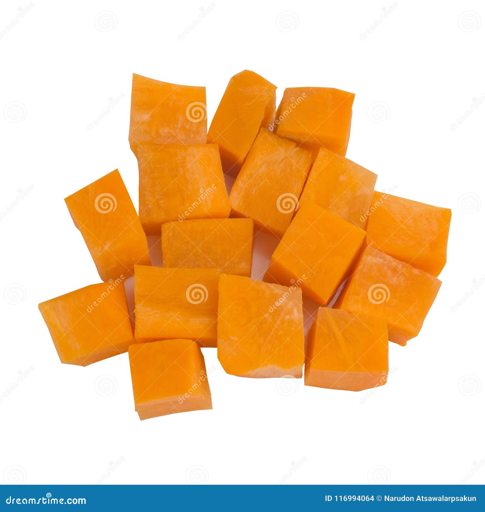 Carrot Cube Isolated on White Background Stock Photo - Image of food ...