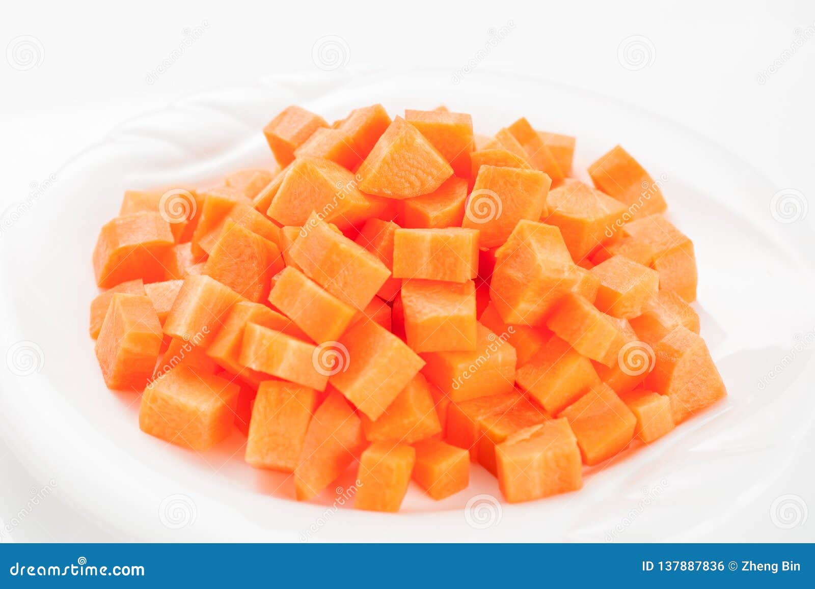 Carrot Cube on White Background Stock Photo - Image of cube, vitamin ...