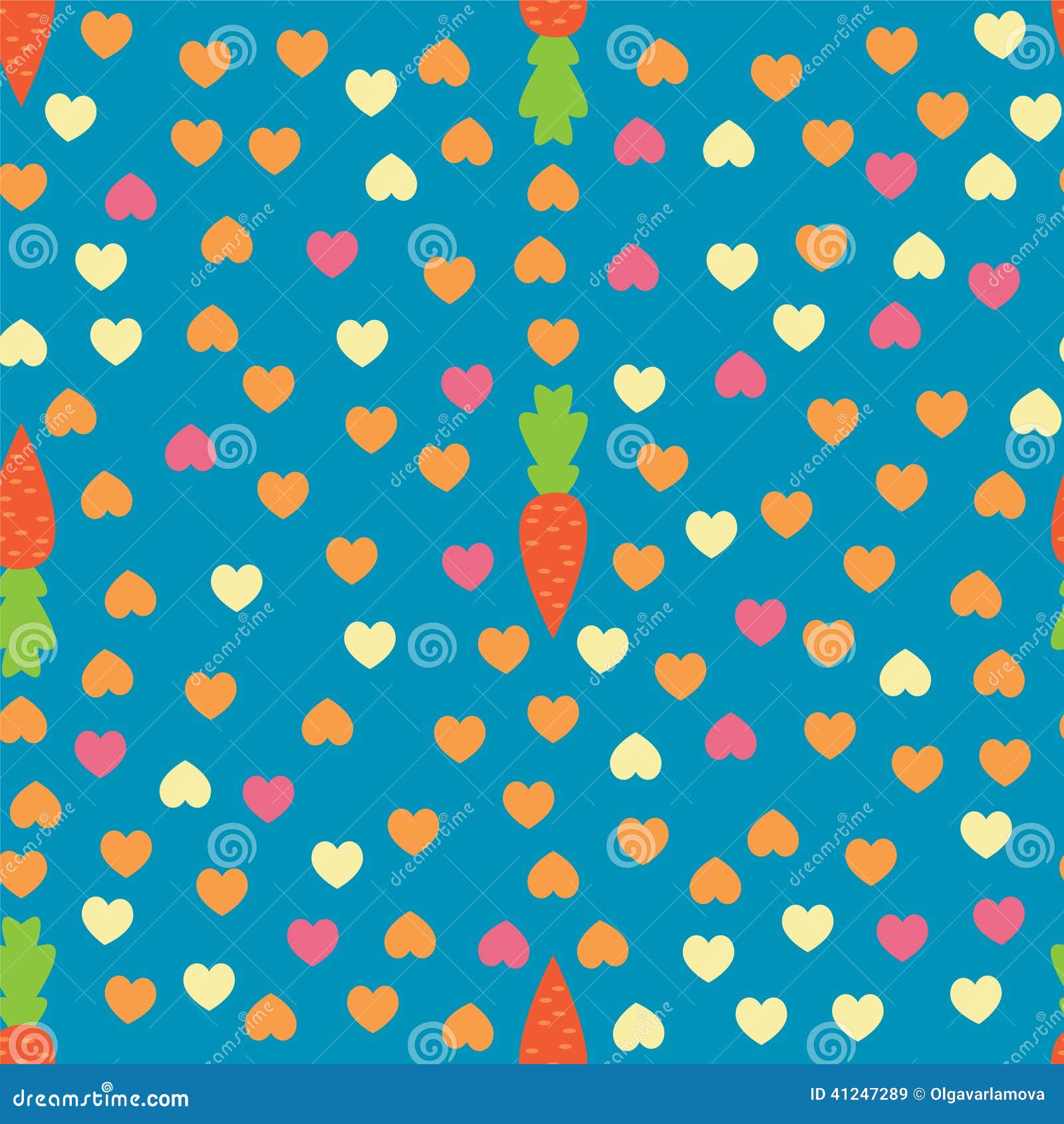 Carrot and Heart Seamless Pattern Stock Vector - Illustration of ...