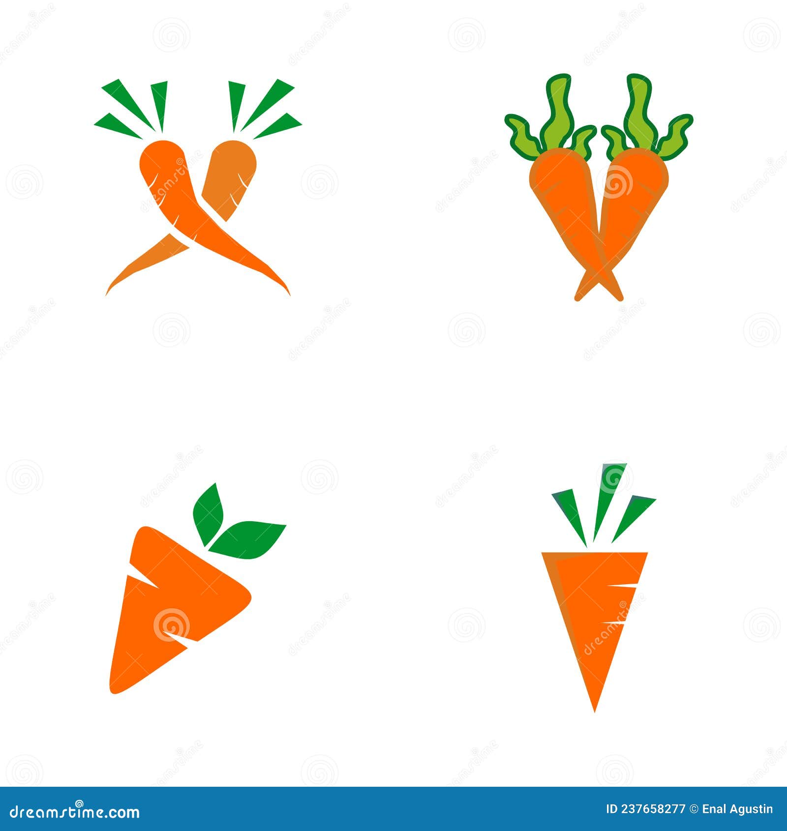 Carrot Icon Logo Set Design Template Stock Vector - Illustration of ...