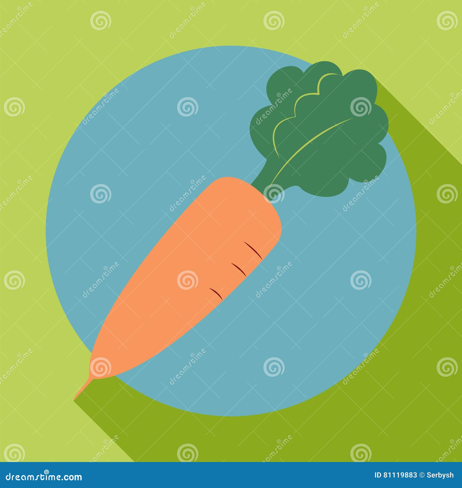 Carrot Icon in the Style of a Flat Design Stock Illustration ...