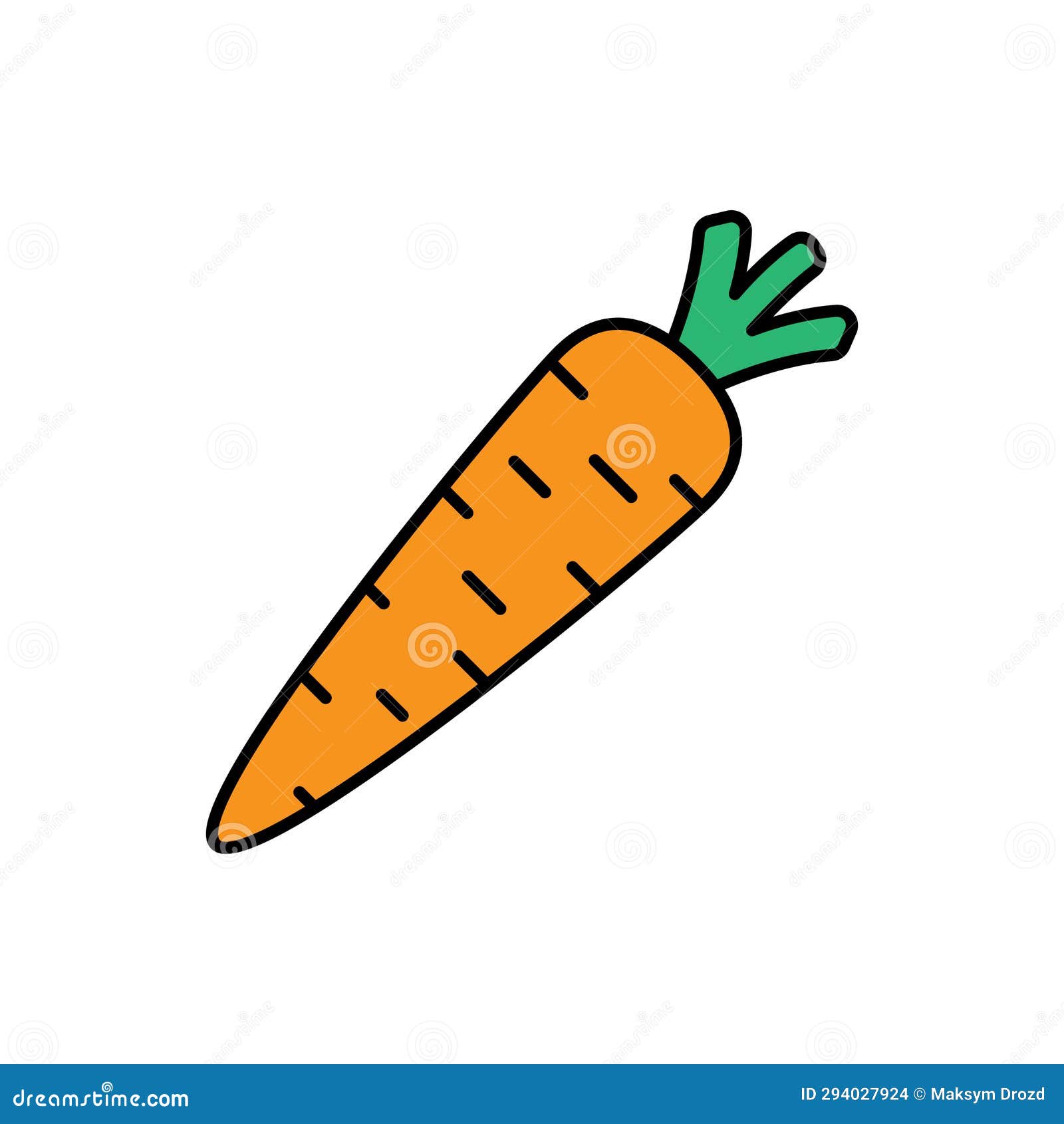 Carrot Icon, Vector Carrot in Flat Style. Stock Vector - Illustration ...