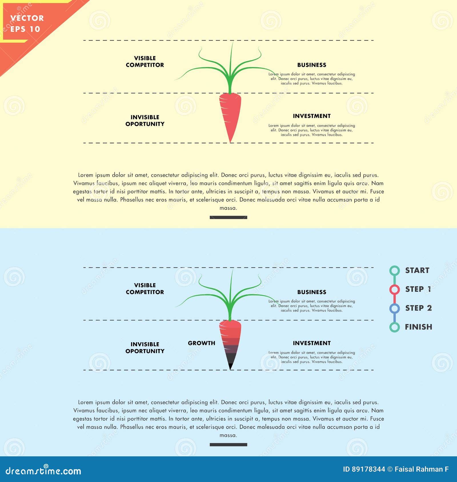 Carrot infographic analogy stock vector. Illustration of point - 89178344