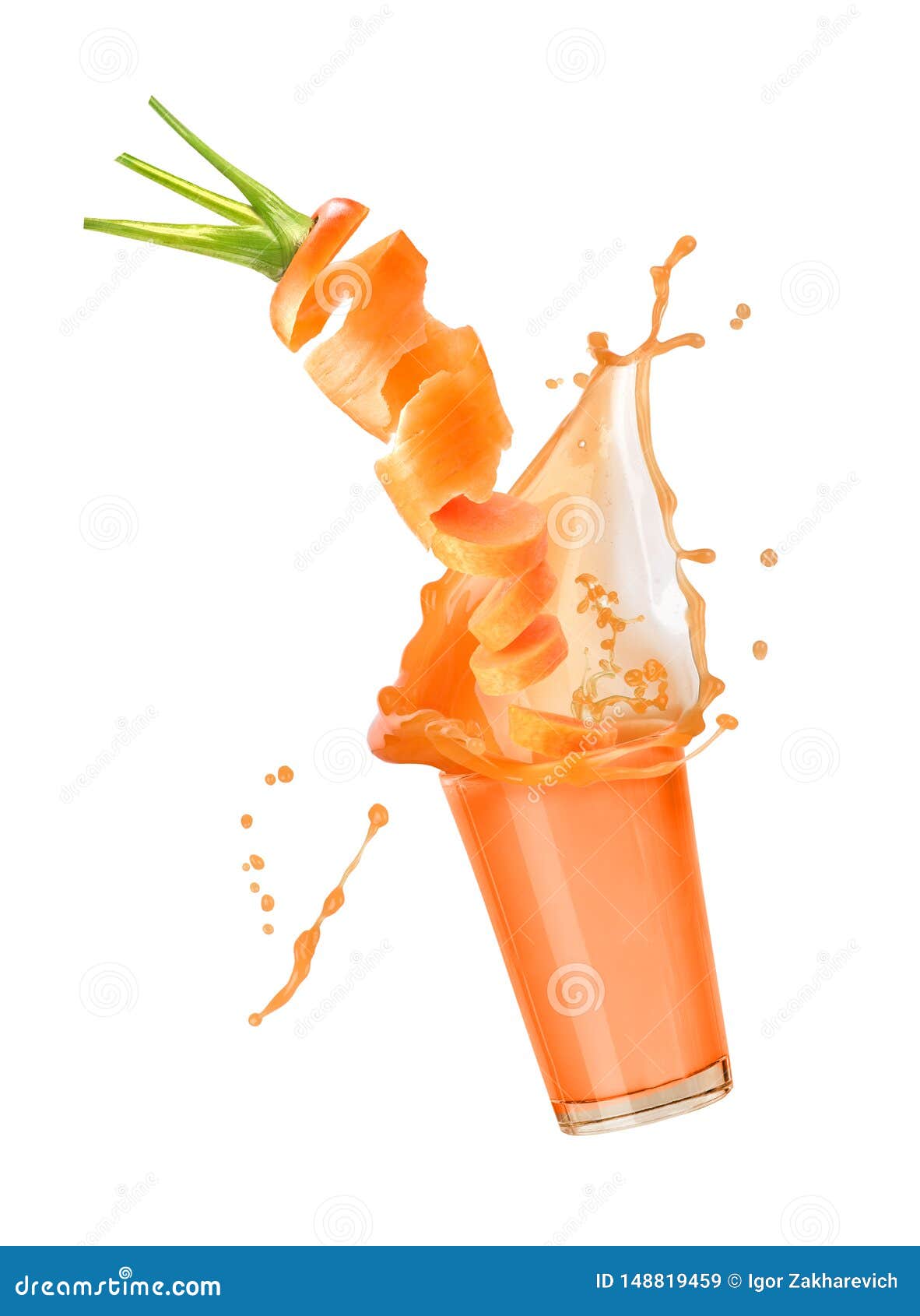 Carrot Juice Splash in Glass Stock Image - Image of food, beverage ...