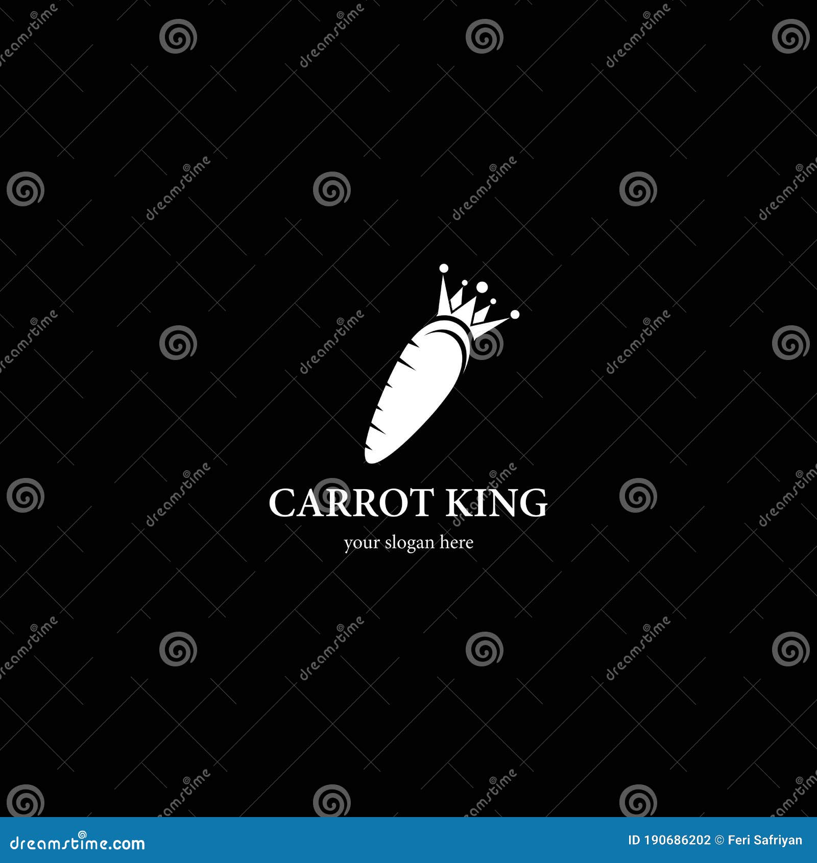 Carrot king logo template stock illustration. Illustration of nutrition ...