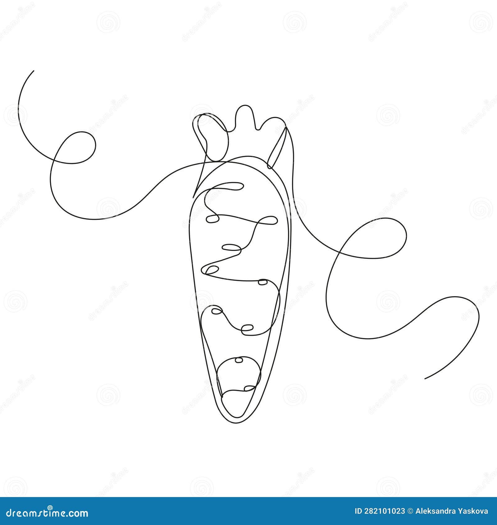 Carrot in Line Art Style. Continuous Line Art Illustration of Vegetable ...