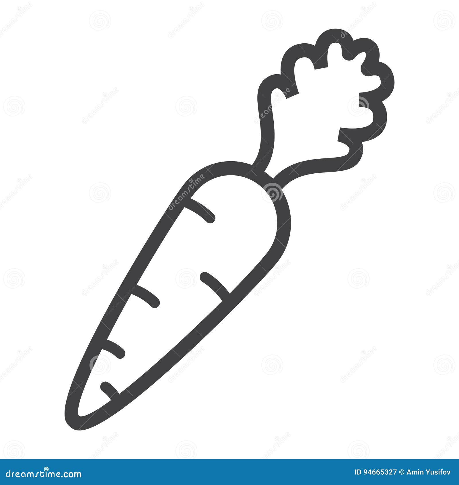 Carrot. Line Art Outline. Hand-drawn Sketch. Vector Illustration ...