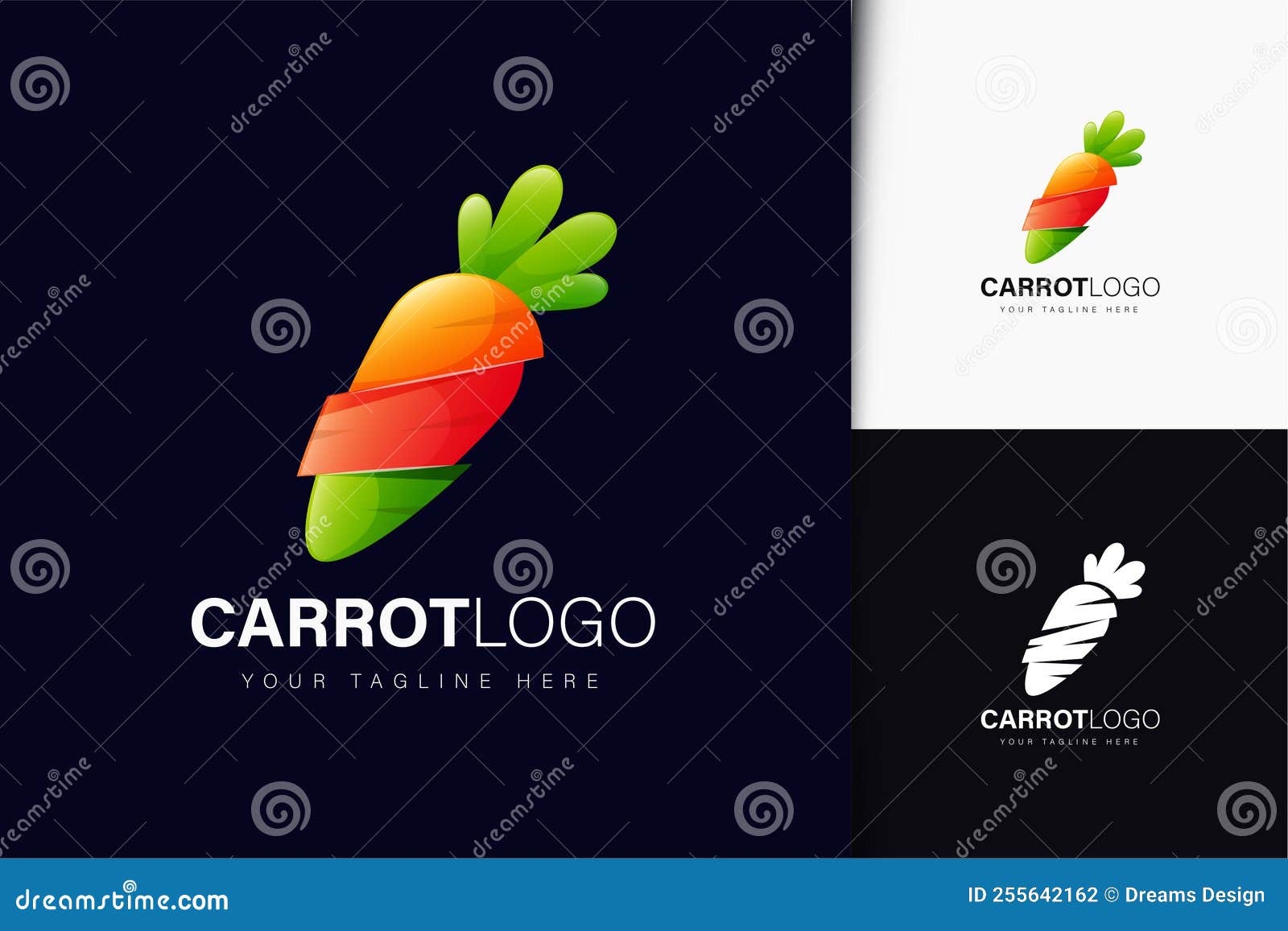 Carrot Logo Design with Gradient Stock Vector - Illustration of concept ...
