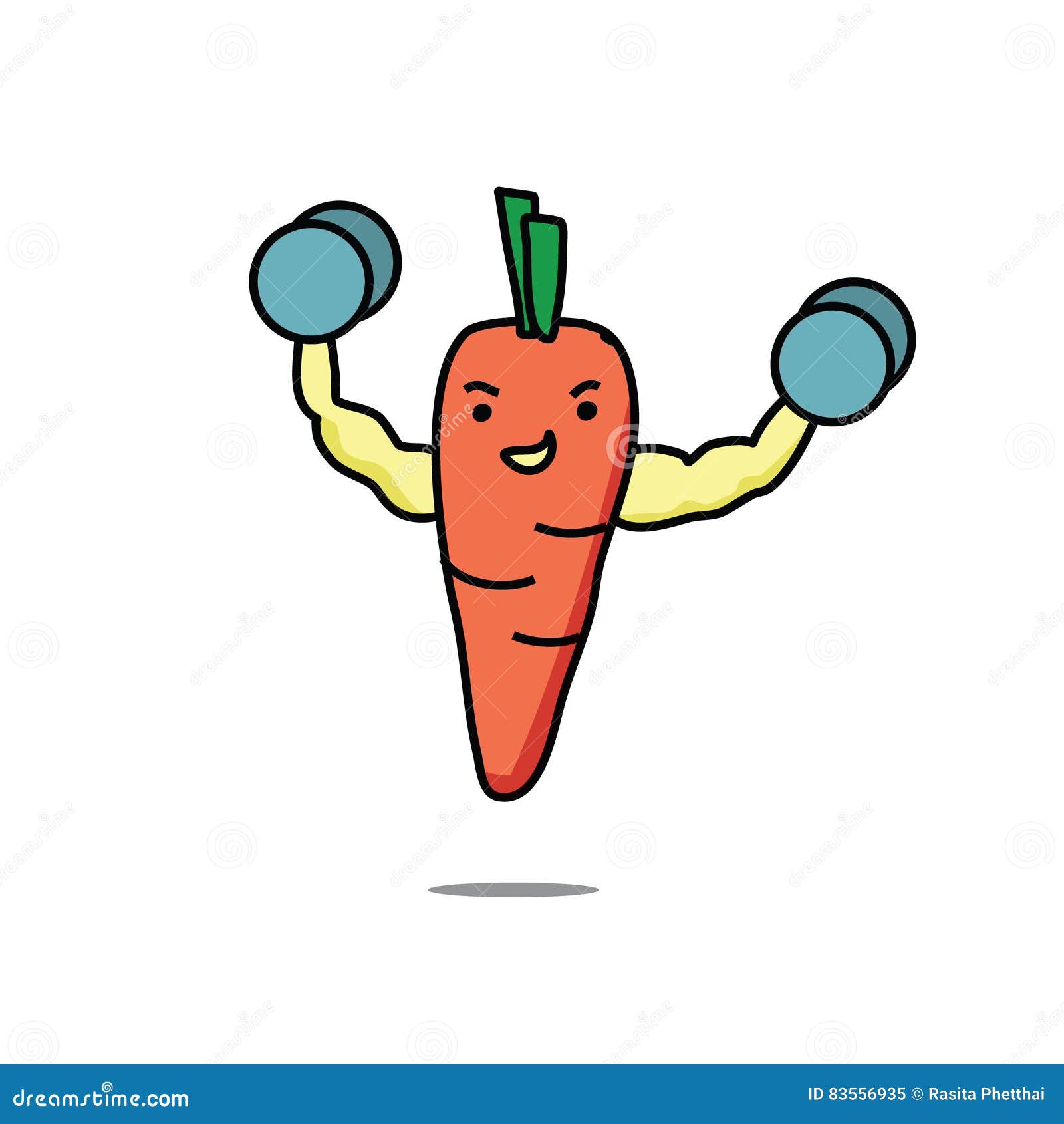 Carrot man stock vector. Illustration of weightlifting - 83556935