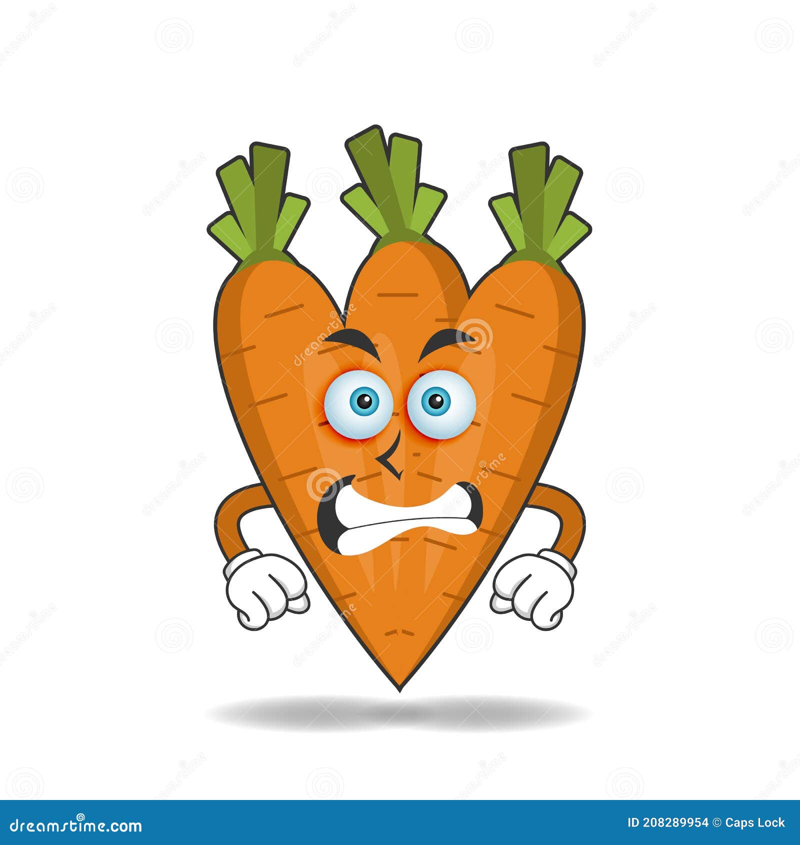 Carrot Mascot Character with Angry Expression. Vector Illustration ...