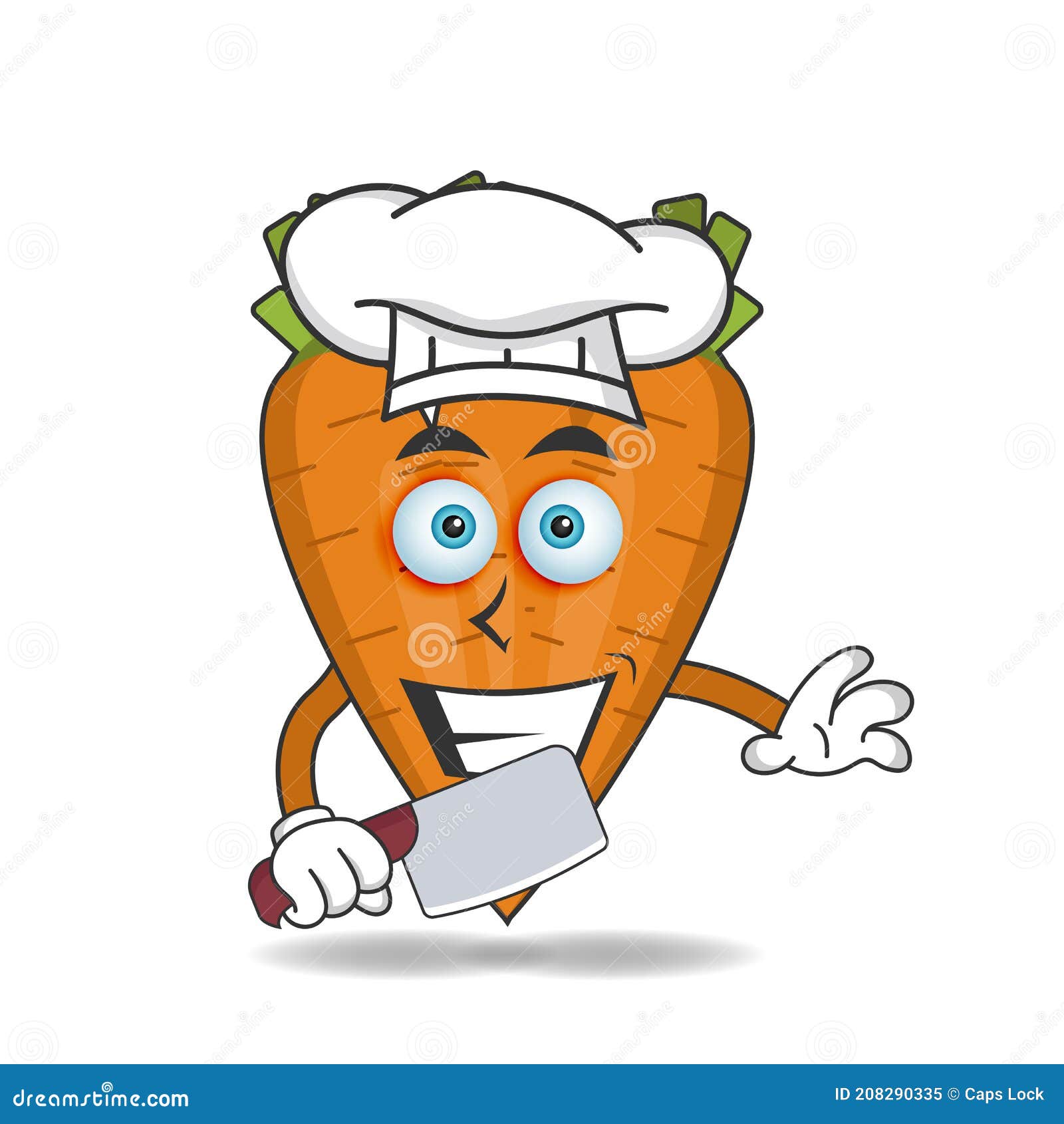 The Carrot Mascot Character Becomes a Chef. Vector Illustration Stock ...