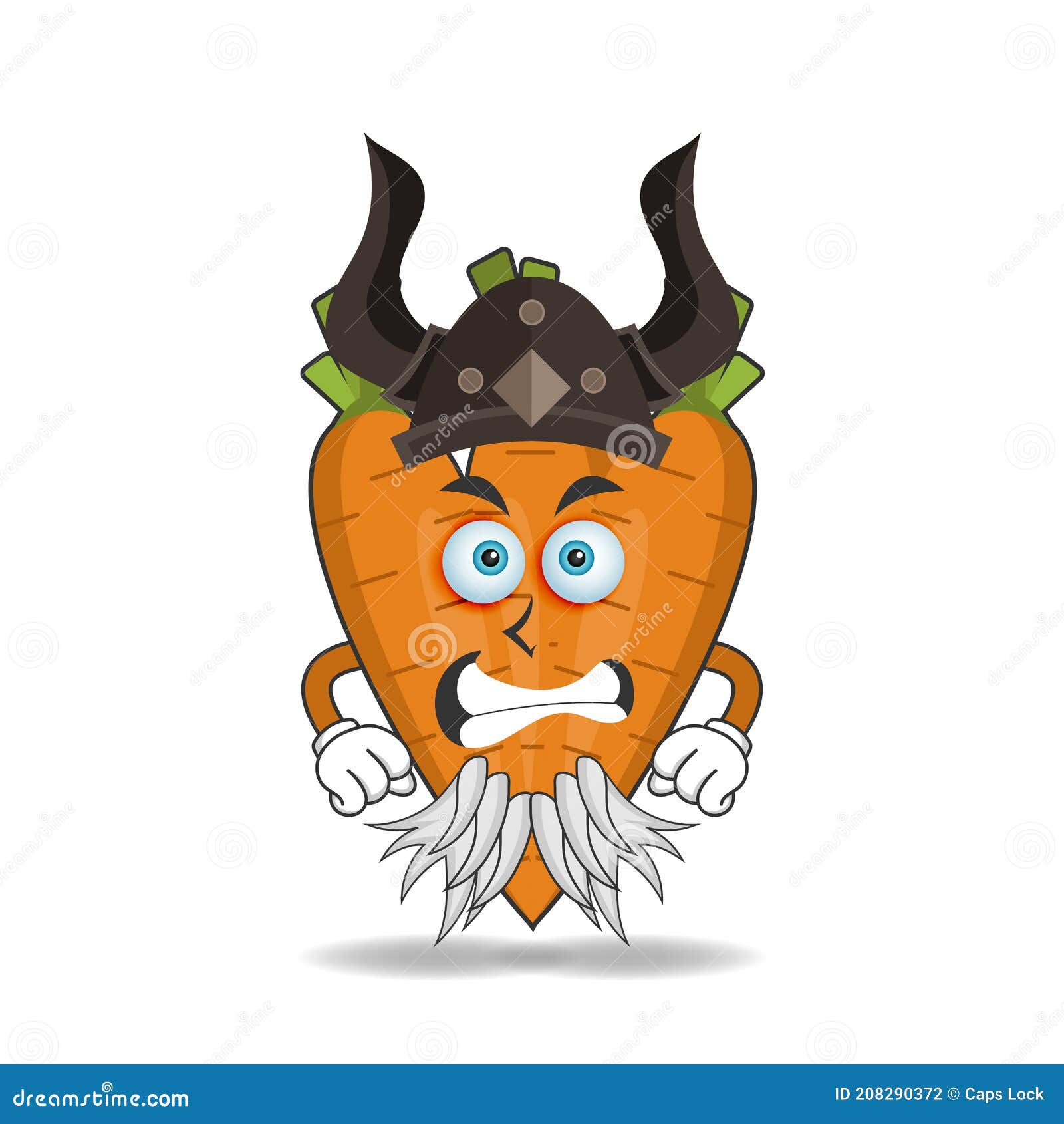 The Carrot Mascot Character Becomes a Fighter. Vector Illustration ...