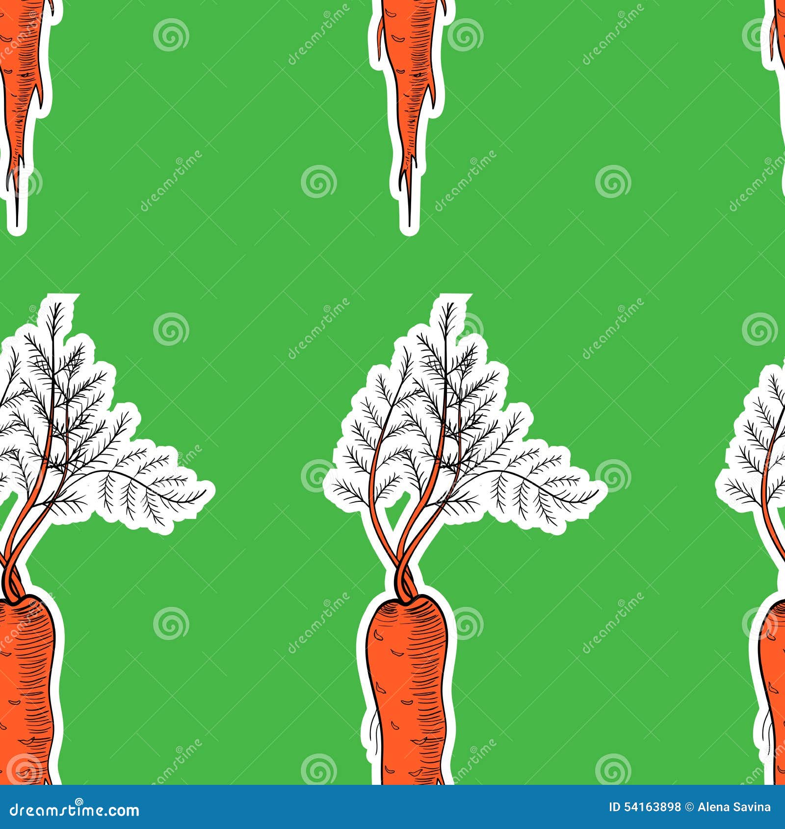 Carrot Pattern stock vector. Illustration of hand, isolated - 54163898