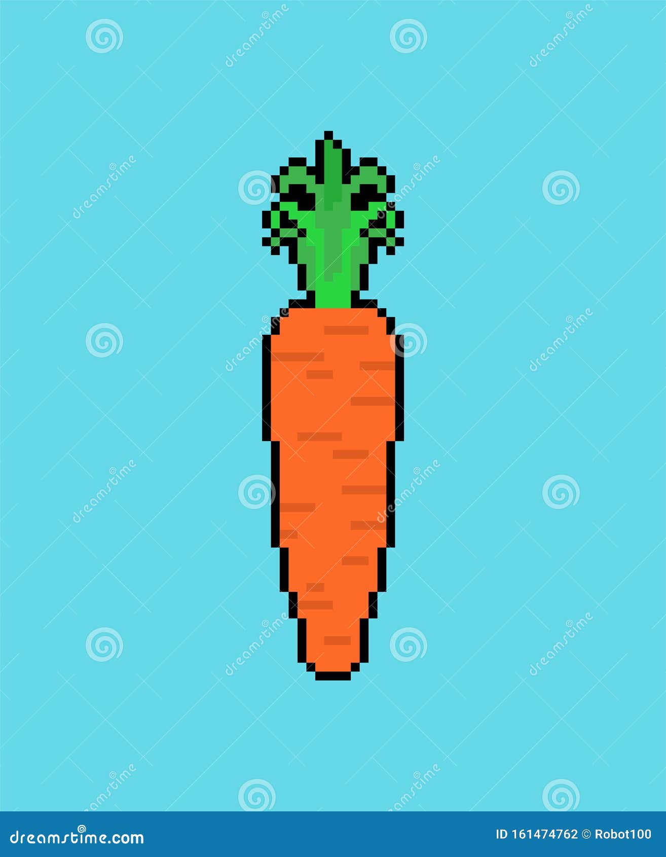 Carrot Pixel Art. Orange Vegetable 8 Bit Stock Vector - Illustration of ...