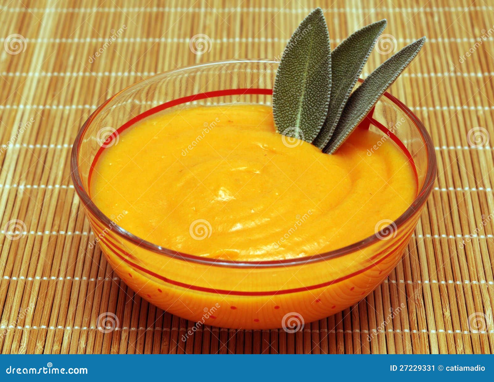 Carrot puree and sage stock image. Image of nutrition - 27229331