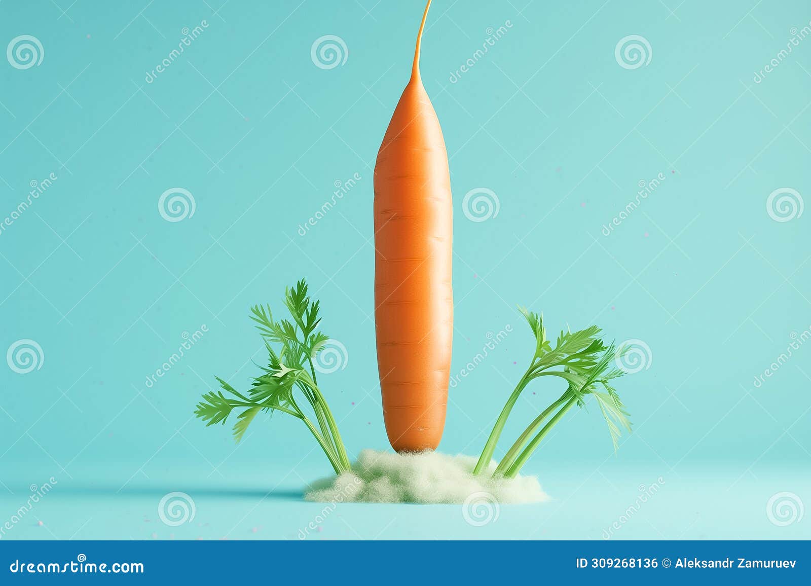 Carrot Rocket Launch on Pastel Sky Blue Background. Easter Minimal ...