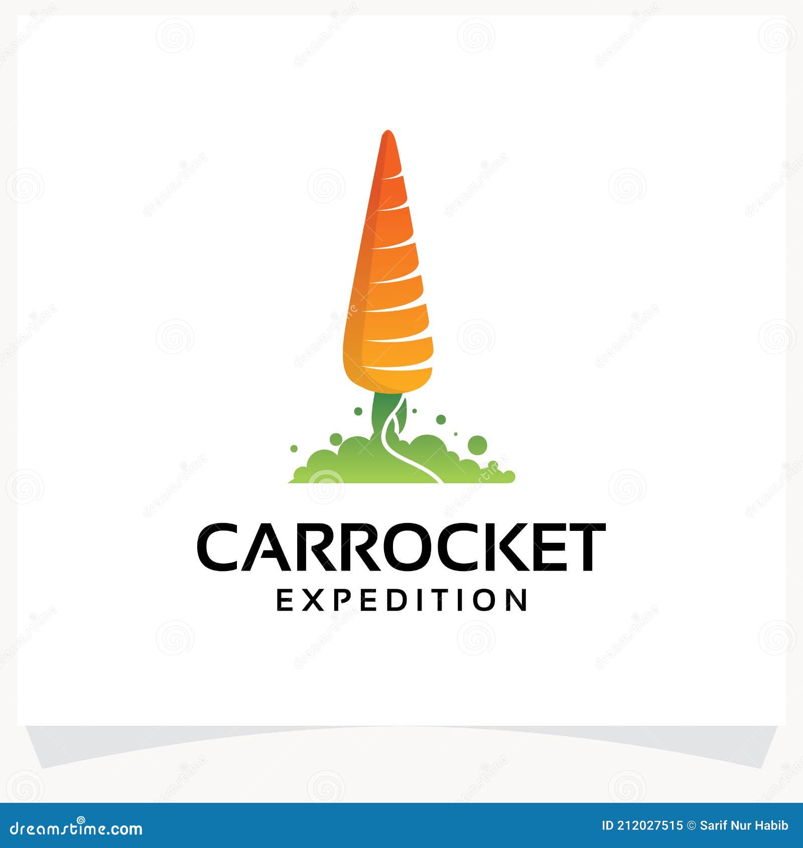Carrot Rocket Logo Design Template Inspiration Stock Vector ...