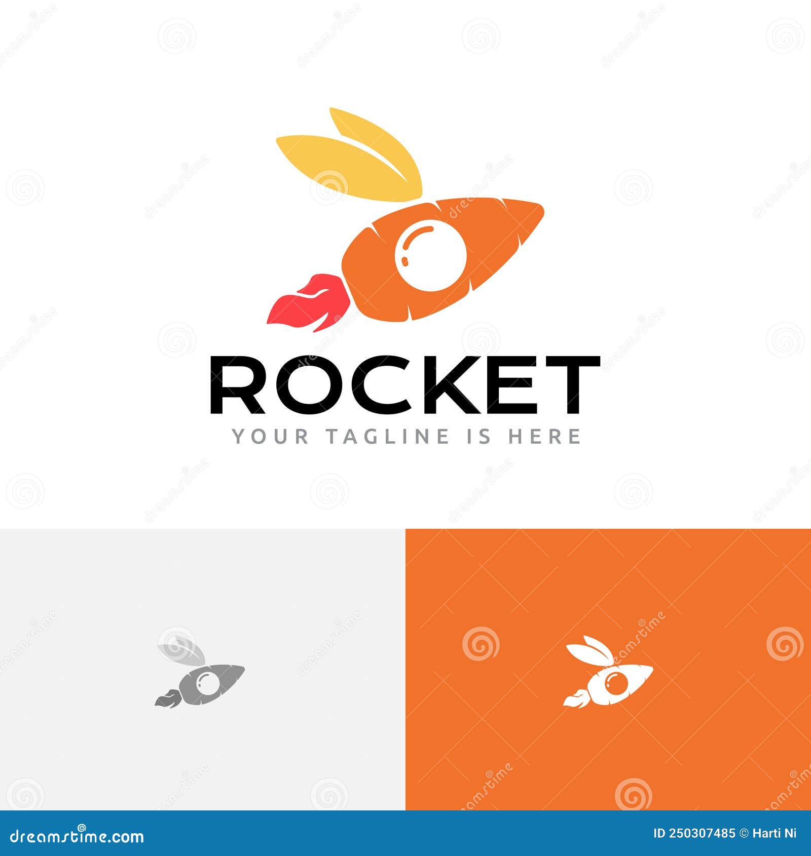 Carrot Rocket Rabbit Bunny Animal Vegetable Space Logo Stock Vector ...