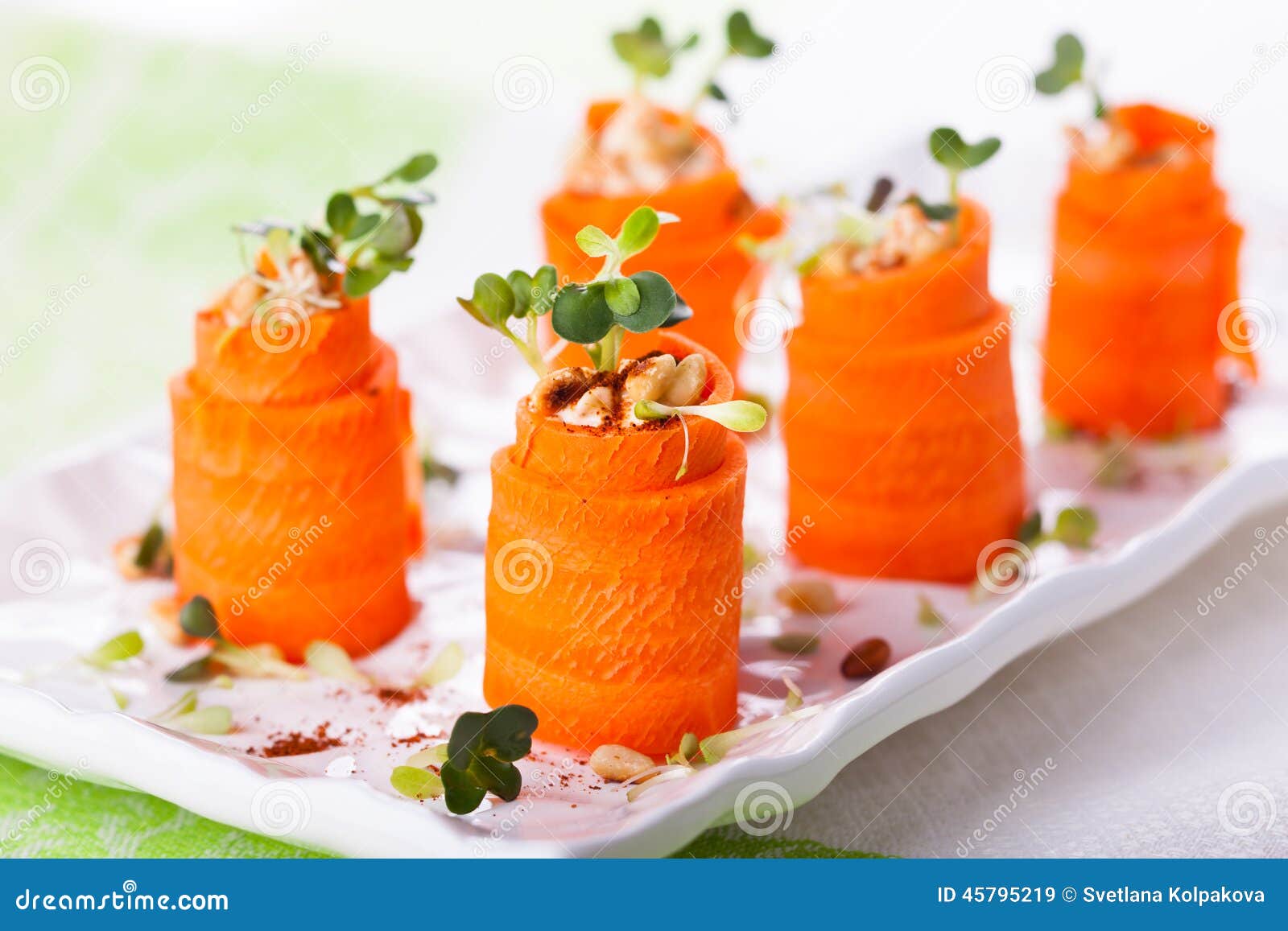 Carrot Roll-Ups stock image. Image of fresh, herb, plant - 45795219