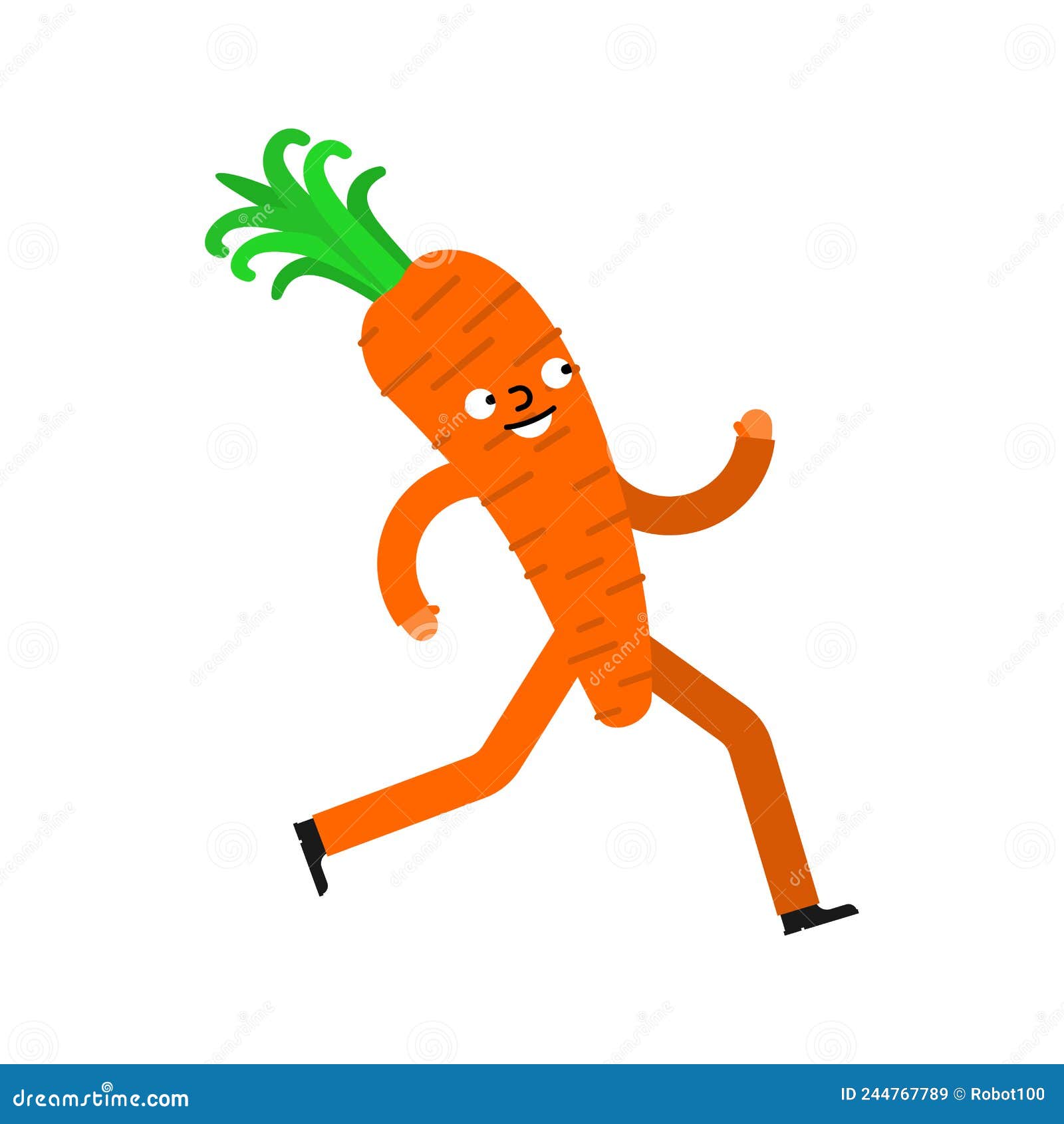 Carrot is Running. Sports Vegetable Stock Vector - Illustration of ...