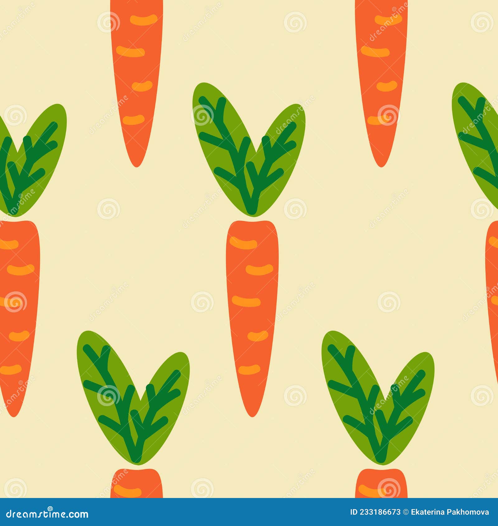 Cute Seamless Pattern with Carrots and Leaves. Stock Vector ...