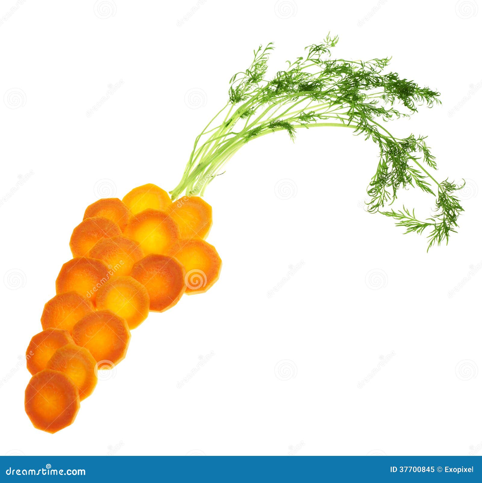 Carrot Shape Made of Greens and Carrot S Pieces Stock Image - Image of ...