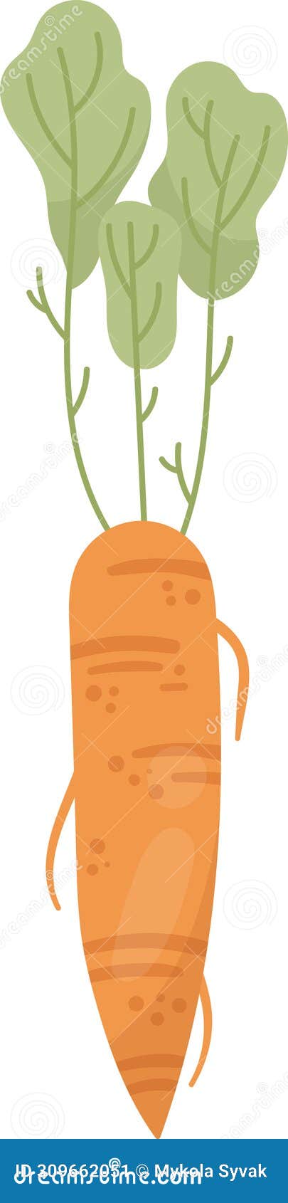 Carrot on Stem stock vector. Illustration of orange - 309662051