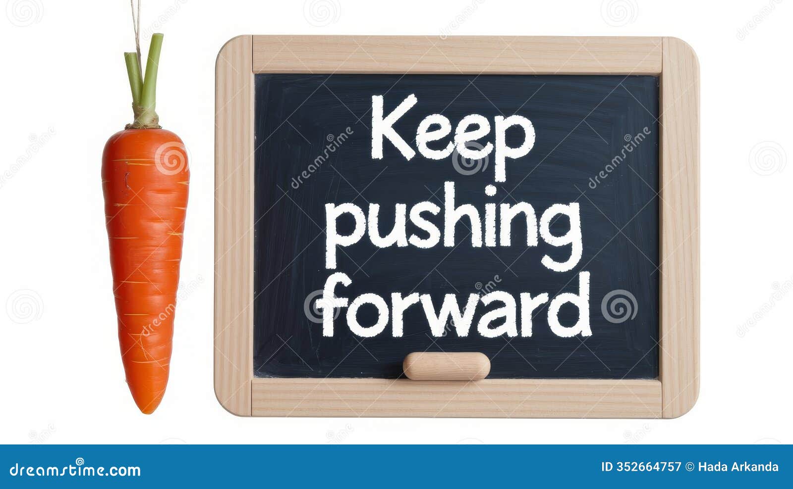 Carrot on a Stick with a Blackboard Background Symbolizing Motivation ...