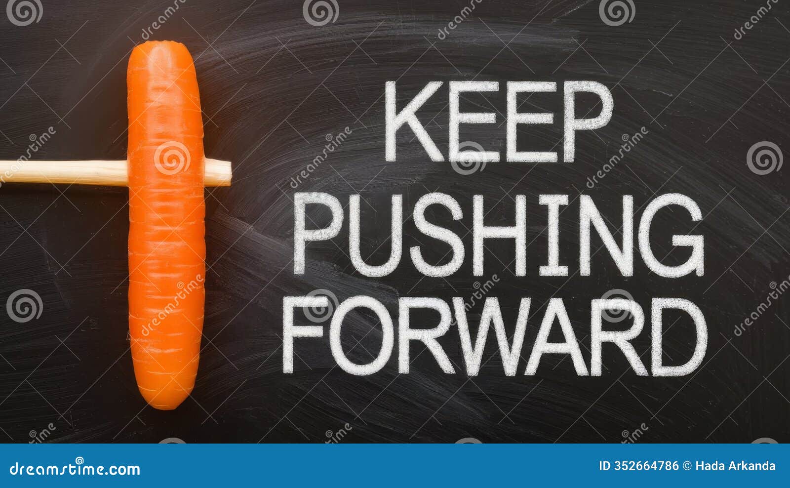 Carrot on a Stick with a Blackboard Background Symbolizing Motivation ...