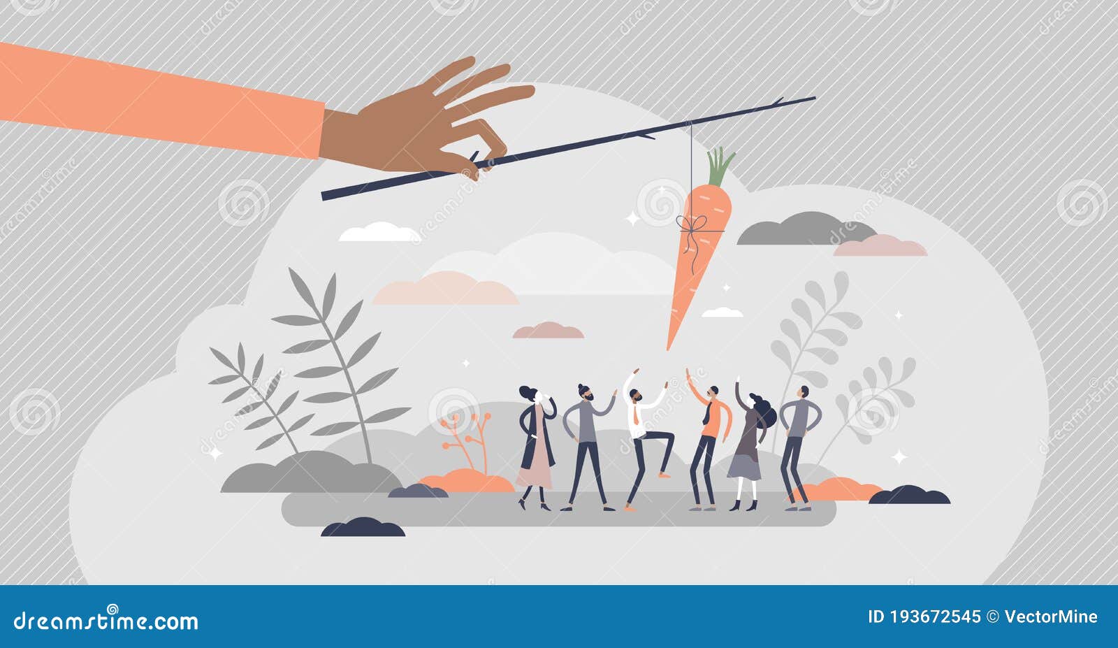 Carrot and Stick Metaphor As Treat Teasing Visualization Tiny Person ...