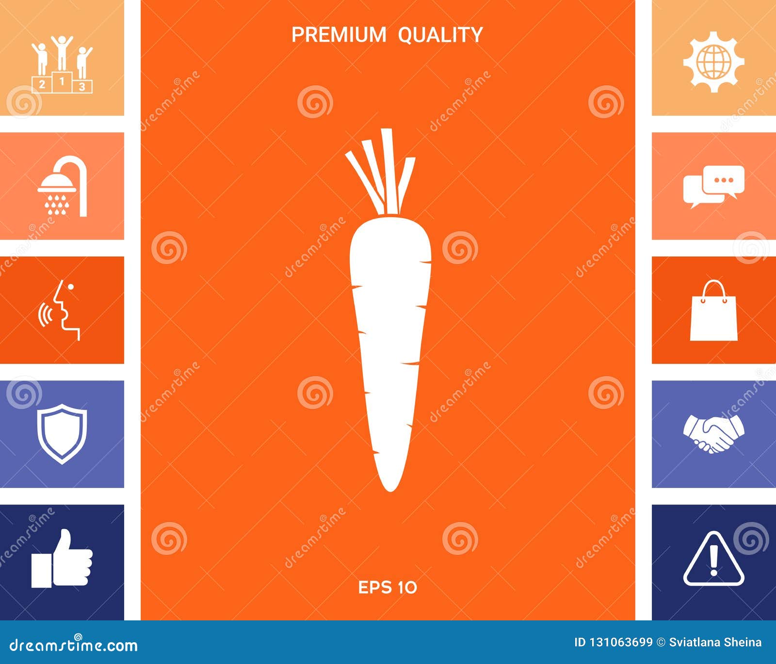 Carrot symbol icon stock vector. Illustration of symbol - 131063699