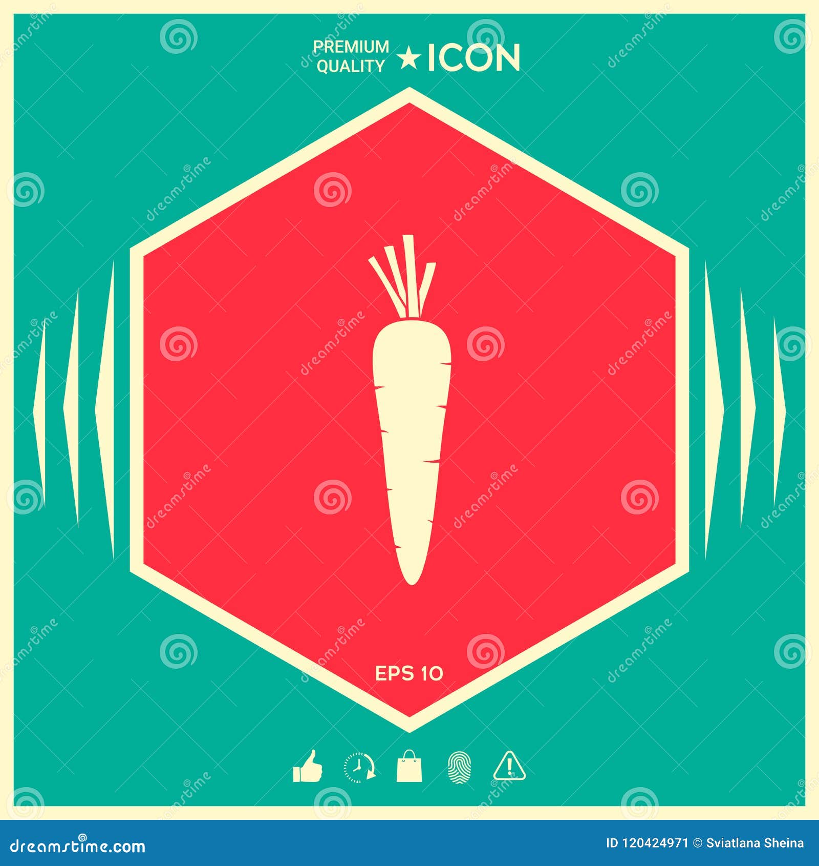 Carrot symbol icon stock vector. Illustration of symbol - 120424971