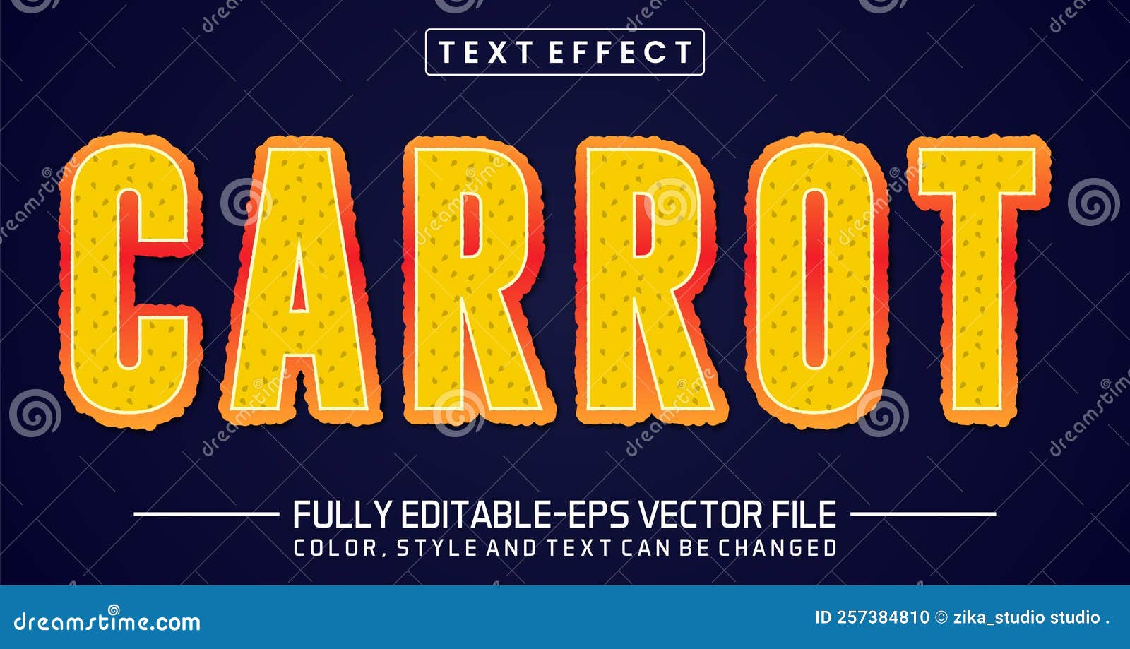 Carrot Text Editable Style Effect Stock Vector - Illustration of melon ...