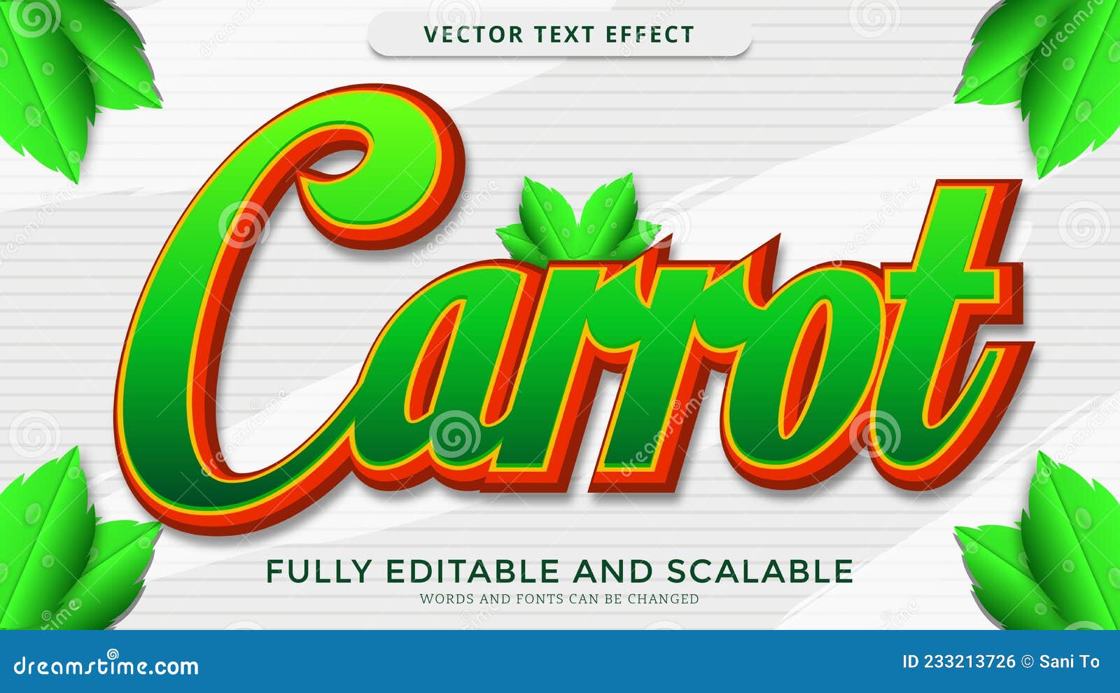 Carrot Text Effect Editable Eps File Stock Vector - Illustration of ...
