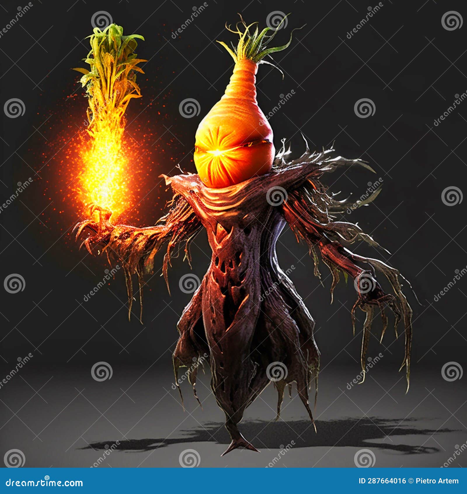Carrot Turn into Villain Character Ghost Darkling. Generative AI Stock ...