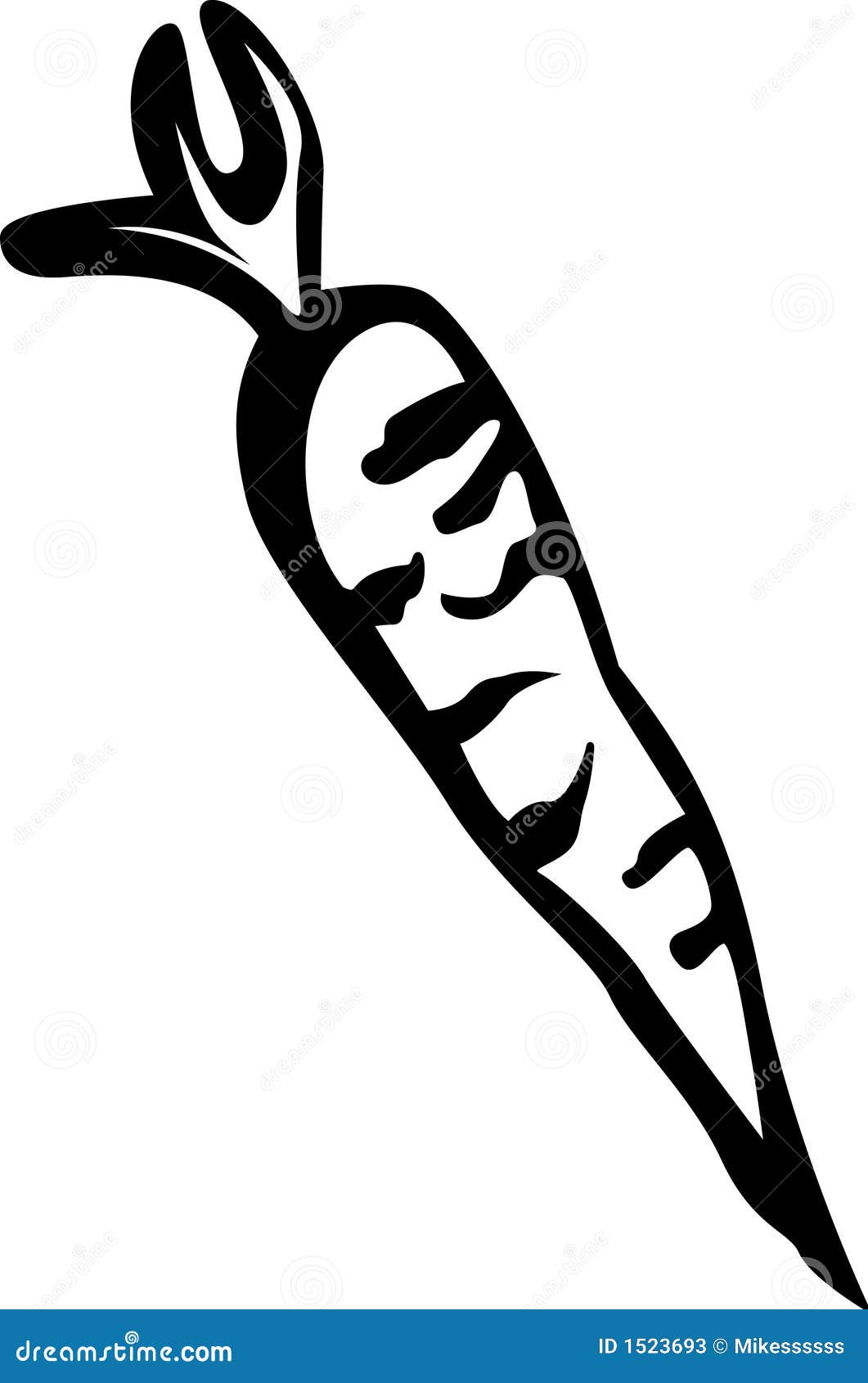 Carrot vector illustration stock vector. Illustration of stem - 1523693