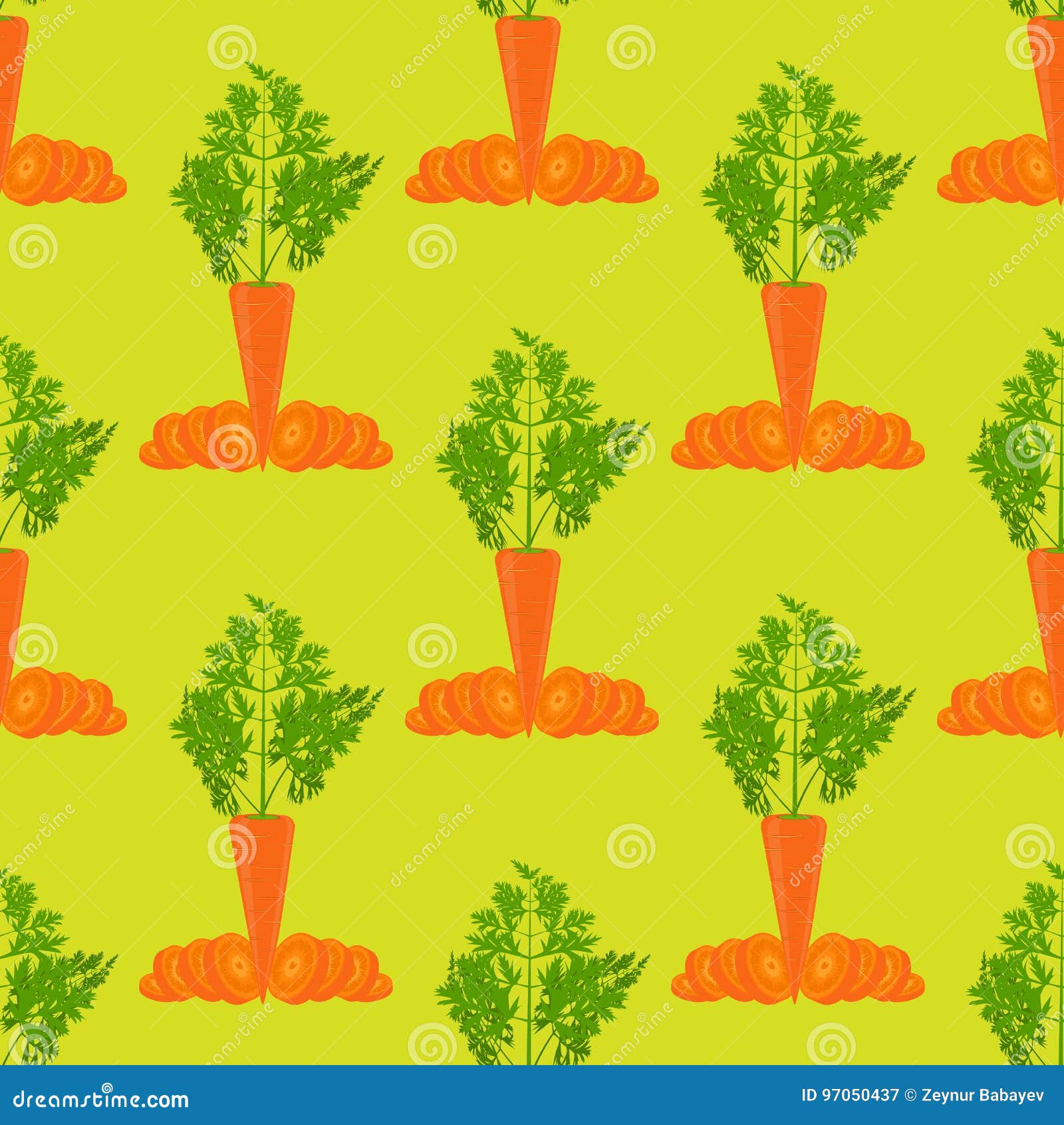 Carrot Vector Seamless Pattern. Flat and Solid Color Vector. Stock ...