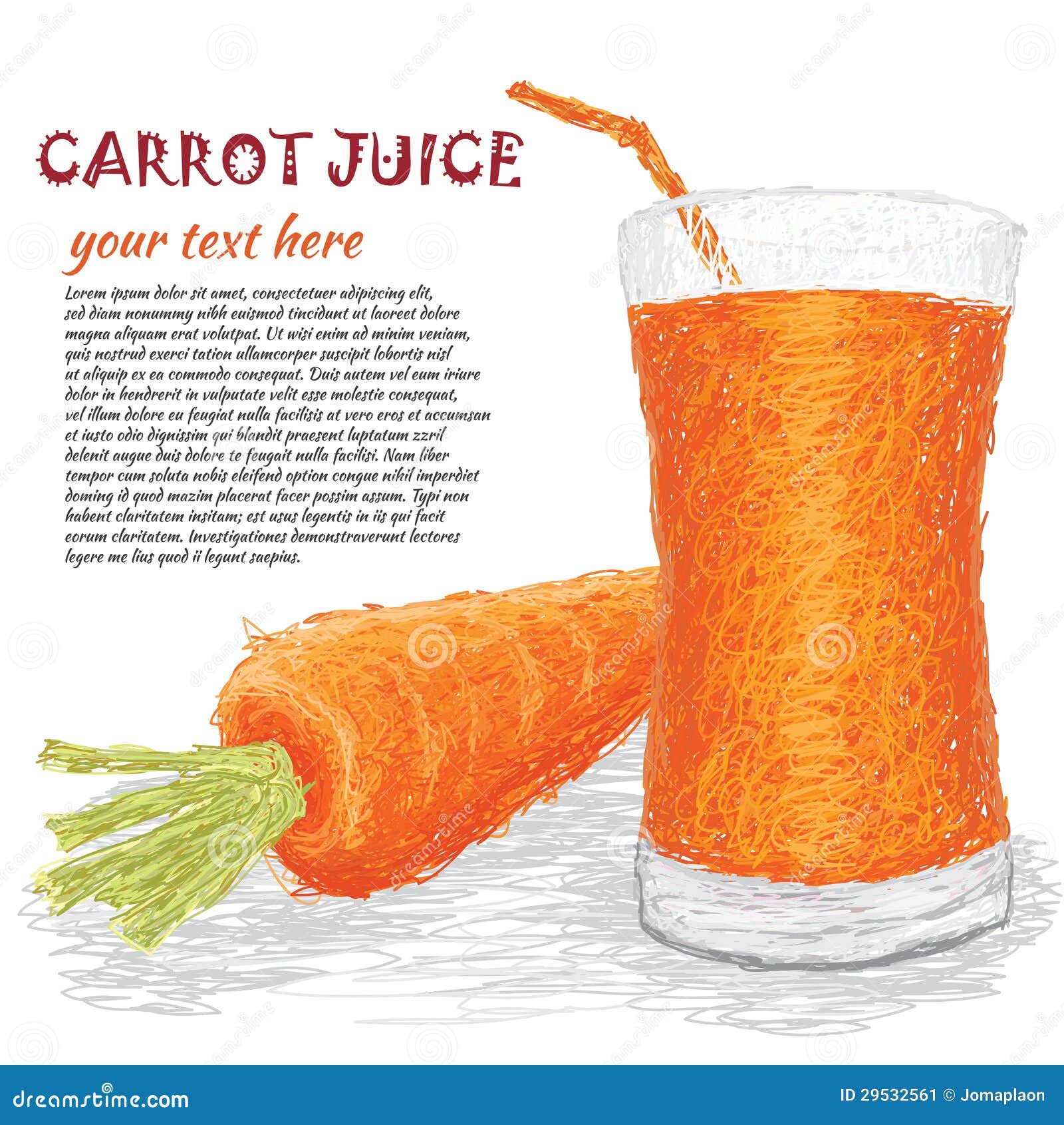 Carrot vegetable juice stock illustration. Illustration of juicy - 29532561