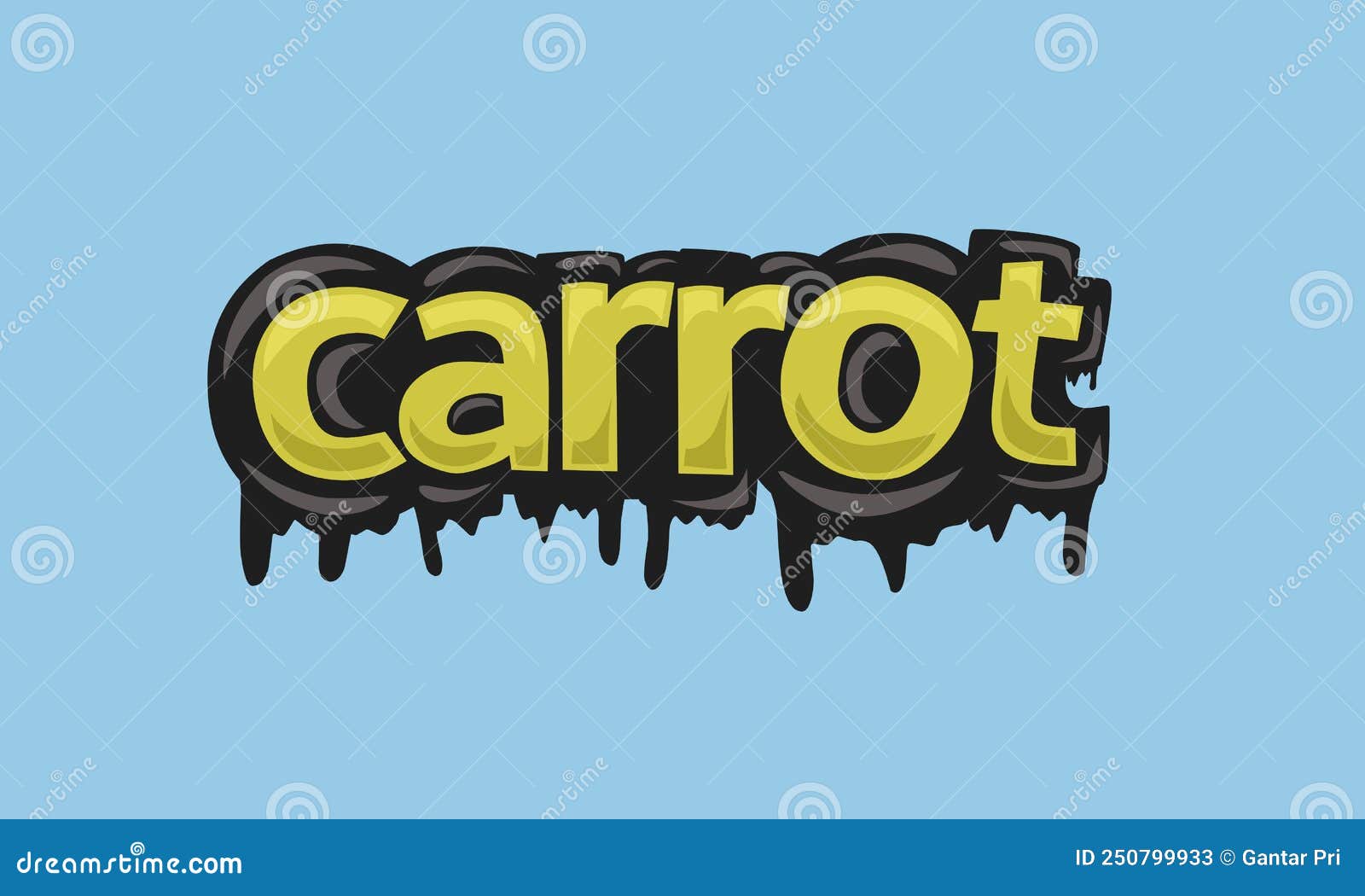 CARROT Writing Vector Design on Blue Background Stock Illustration ...
