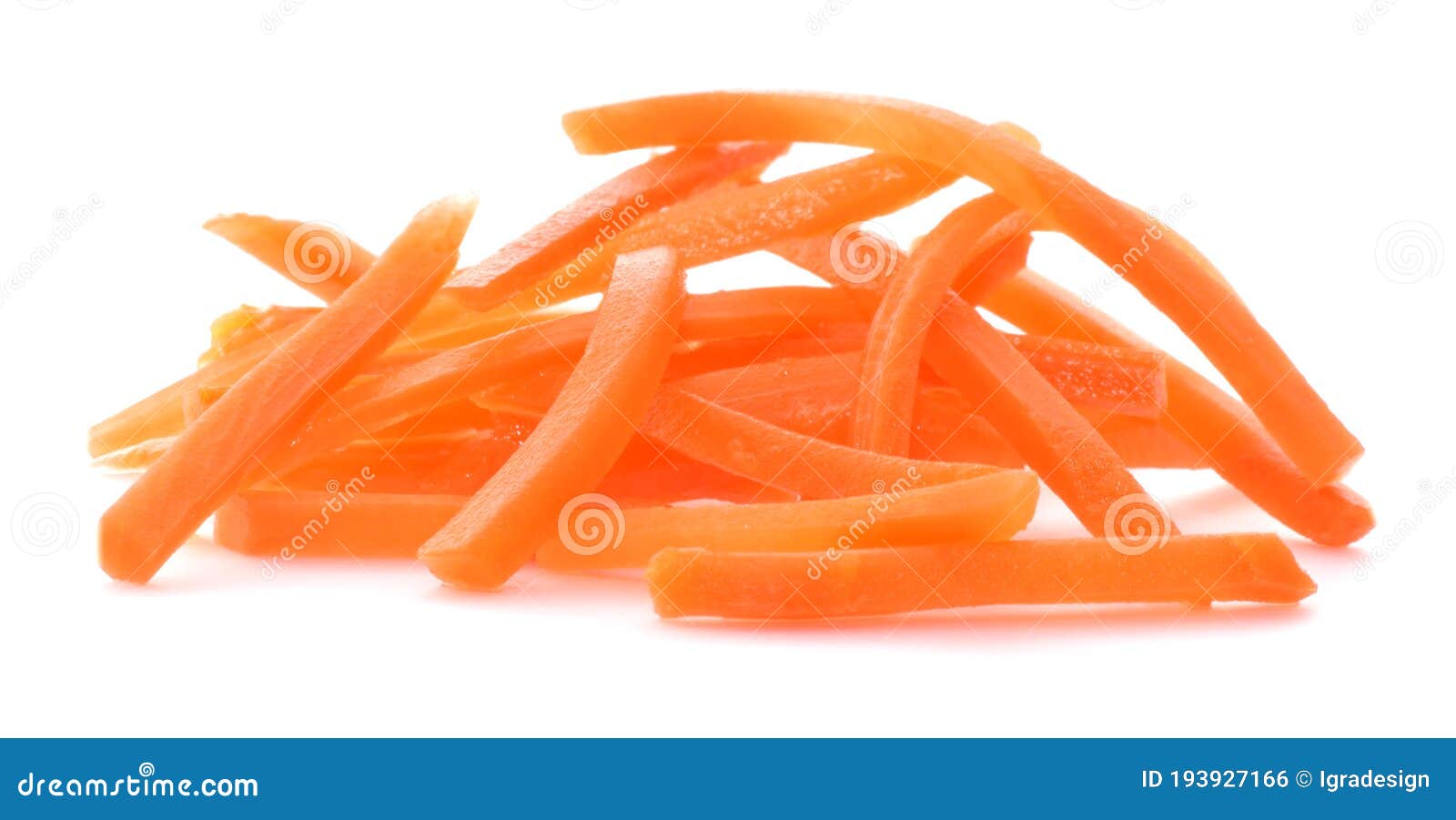 Carrots Cutted in Stripes Isolated on White Stock Photo - Image of ...