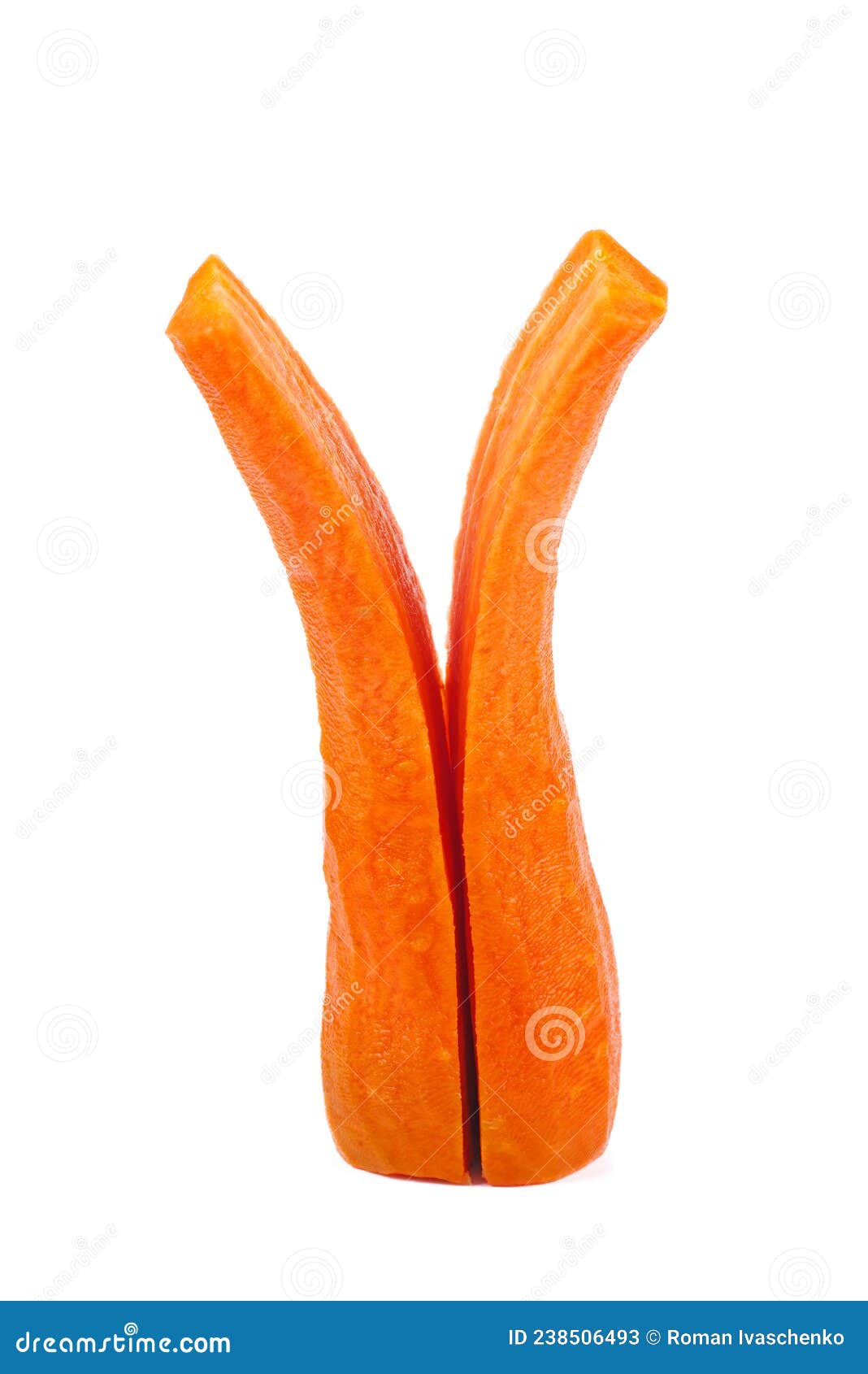 Carrots, Cut in Half Isolated on a White Stock Image - Image of fresh ...