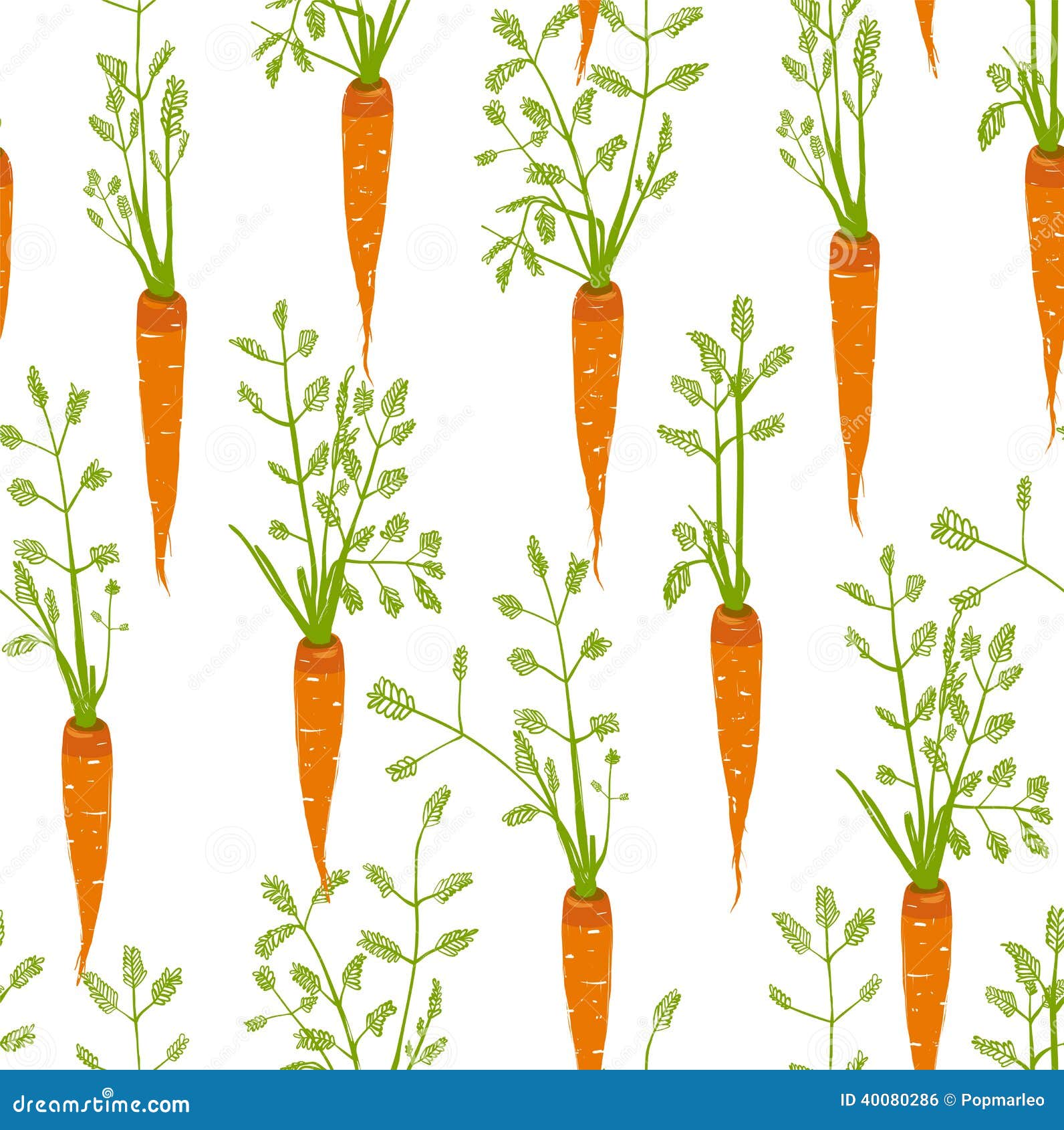 Carrots Freehand Drawing Seamless Pattern Stock Vector - Illustration ...