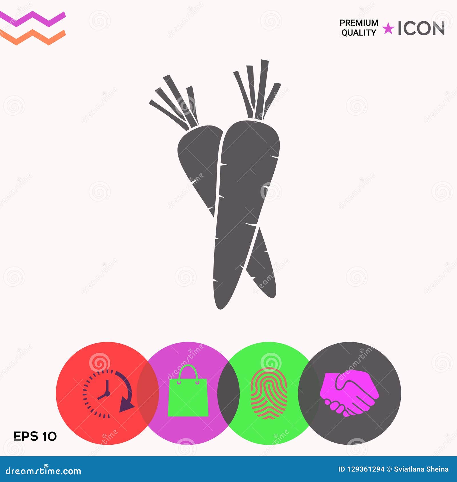 Carrots symbol icon stock vector. Illustration of isolated - 129361294