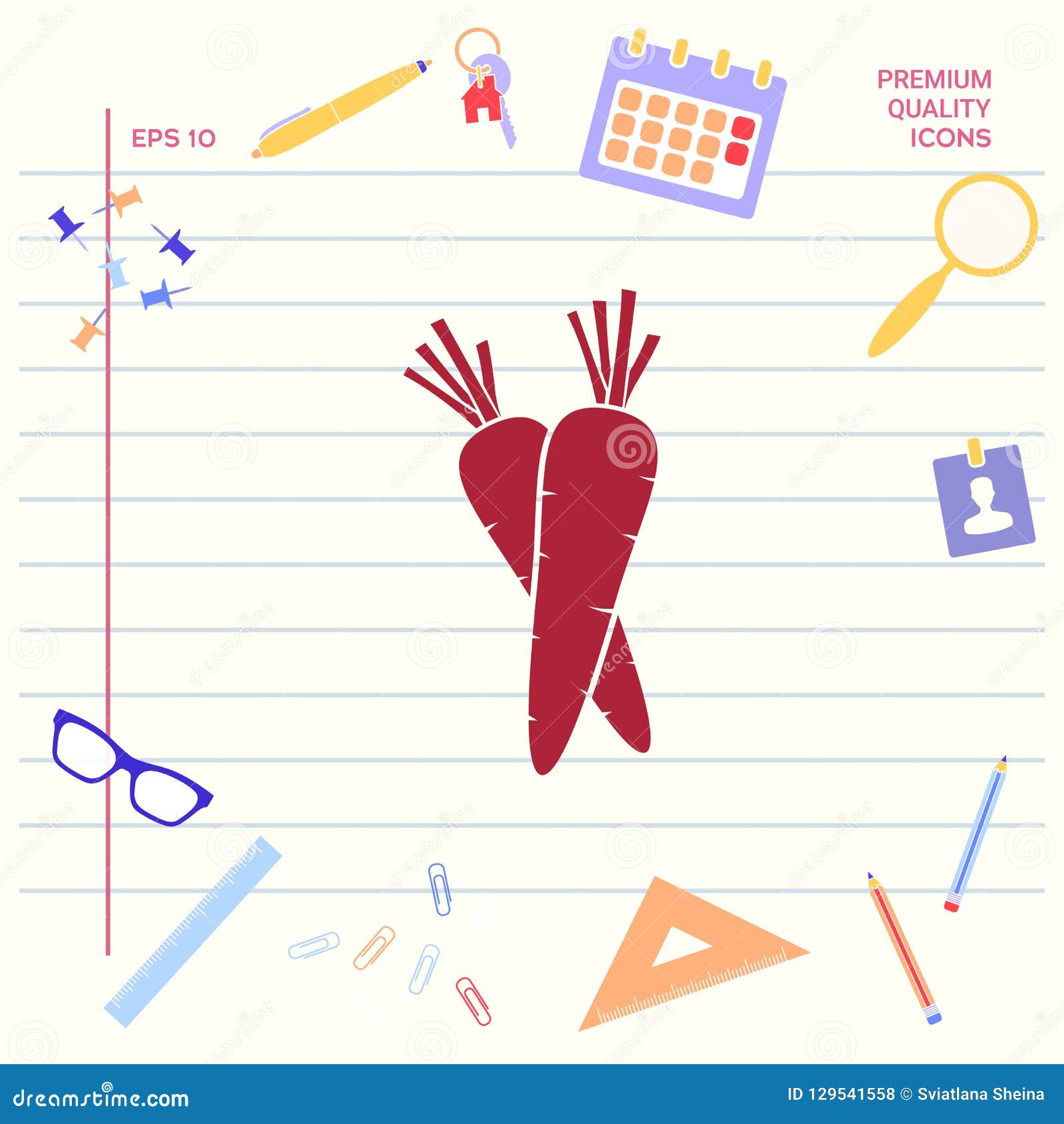 Carrots symbol icon stock vector. Illustration of nature - 129541558