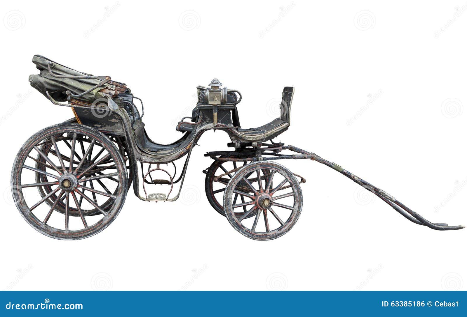 Carrozza a Cavalli Isolata Su Backhround Bianco Fotografia Stock ...