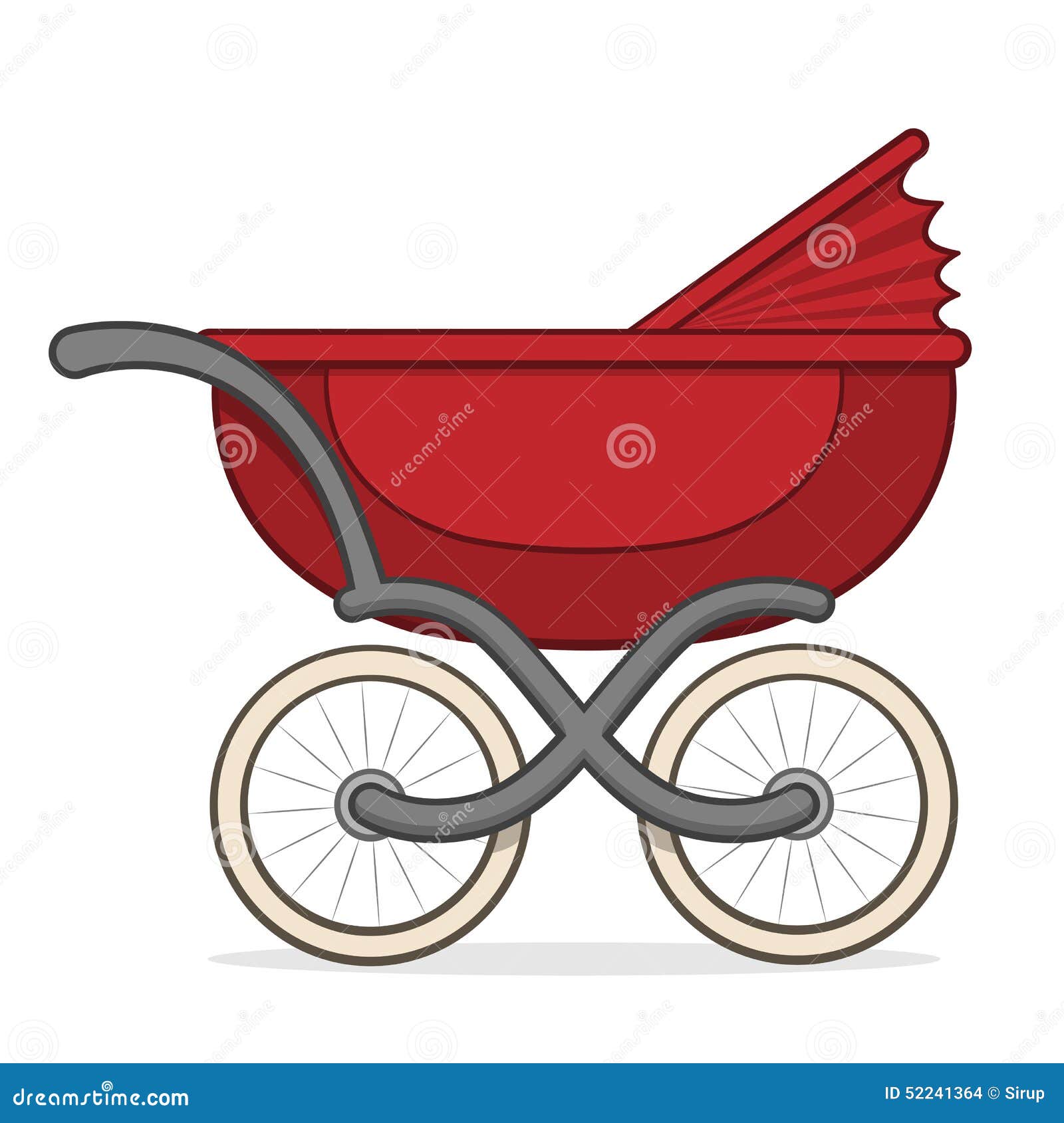 Carrozzino Rosso Variopinto O Carrozzina Illustrazione Vettoriale ...