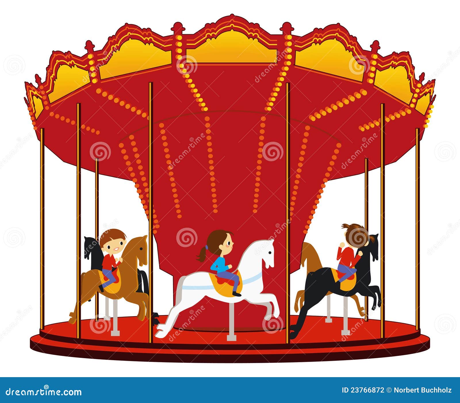Carrusel Del `s De Los Niños Ilustración del Vector - Ilustración de ...