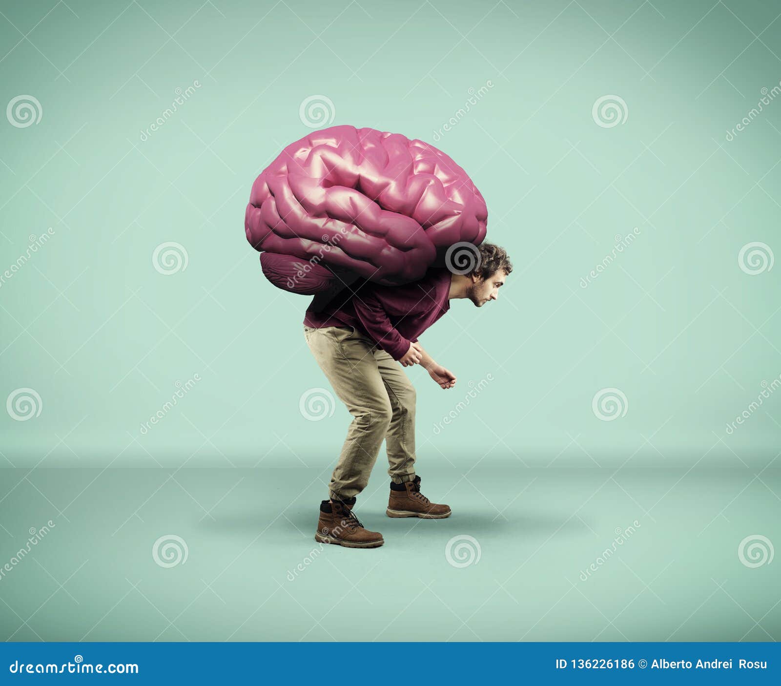 Carry a big brain stock photo. Image of surreal, improvement - 136226186
