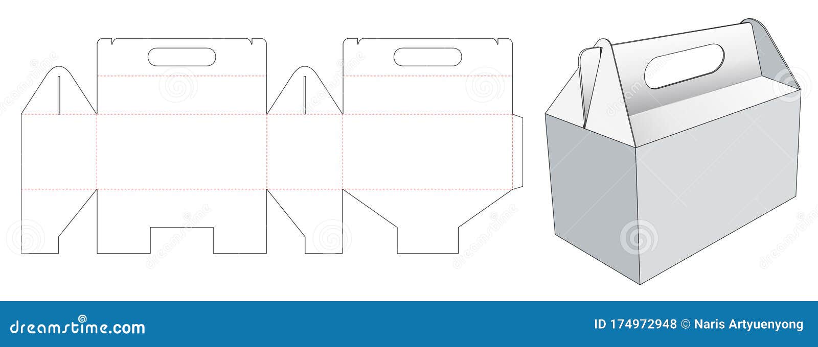 Carton Box Die Cut Template Cartoon Vector | CartoonDealer.com #174293367